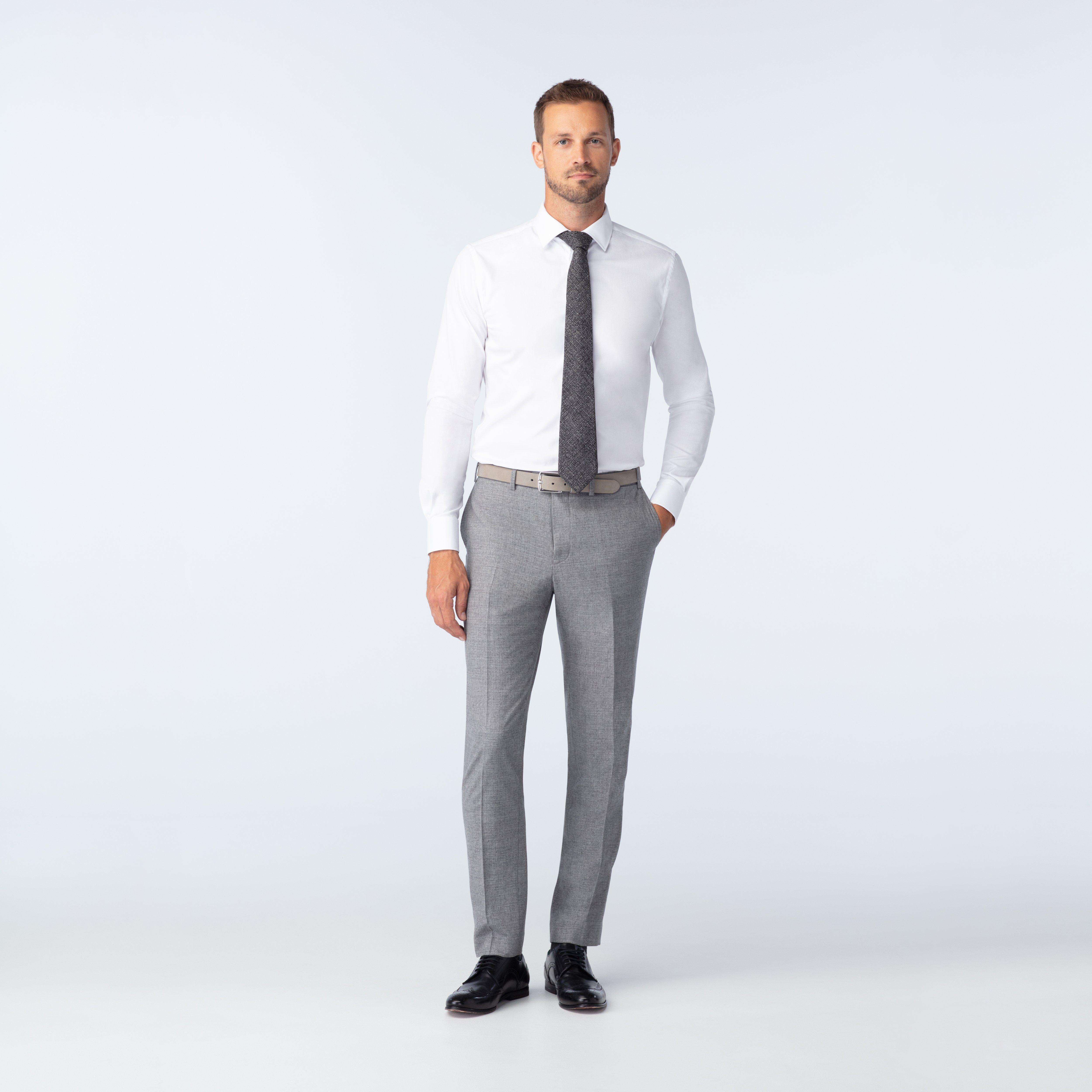 Custom Pants Made For You - Monza Royal Flannel Gray Pants | INDOCHINO