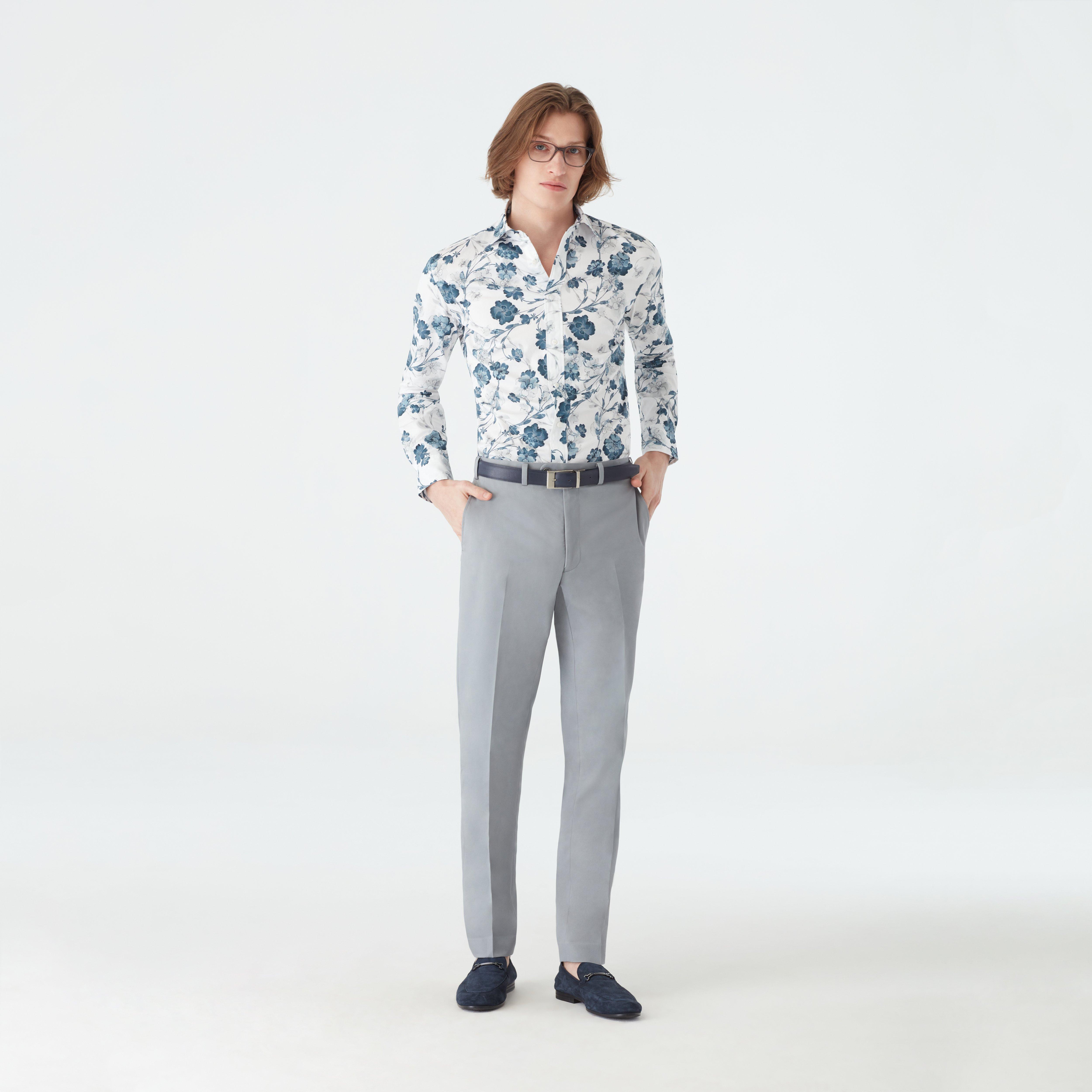 Custom Pants Made For You - Hartley Cotton Stretch Dove Gray Pants ...