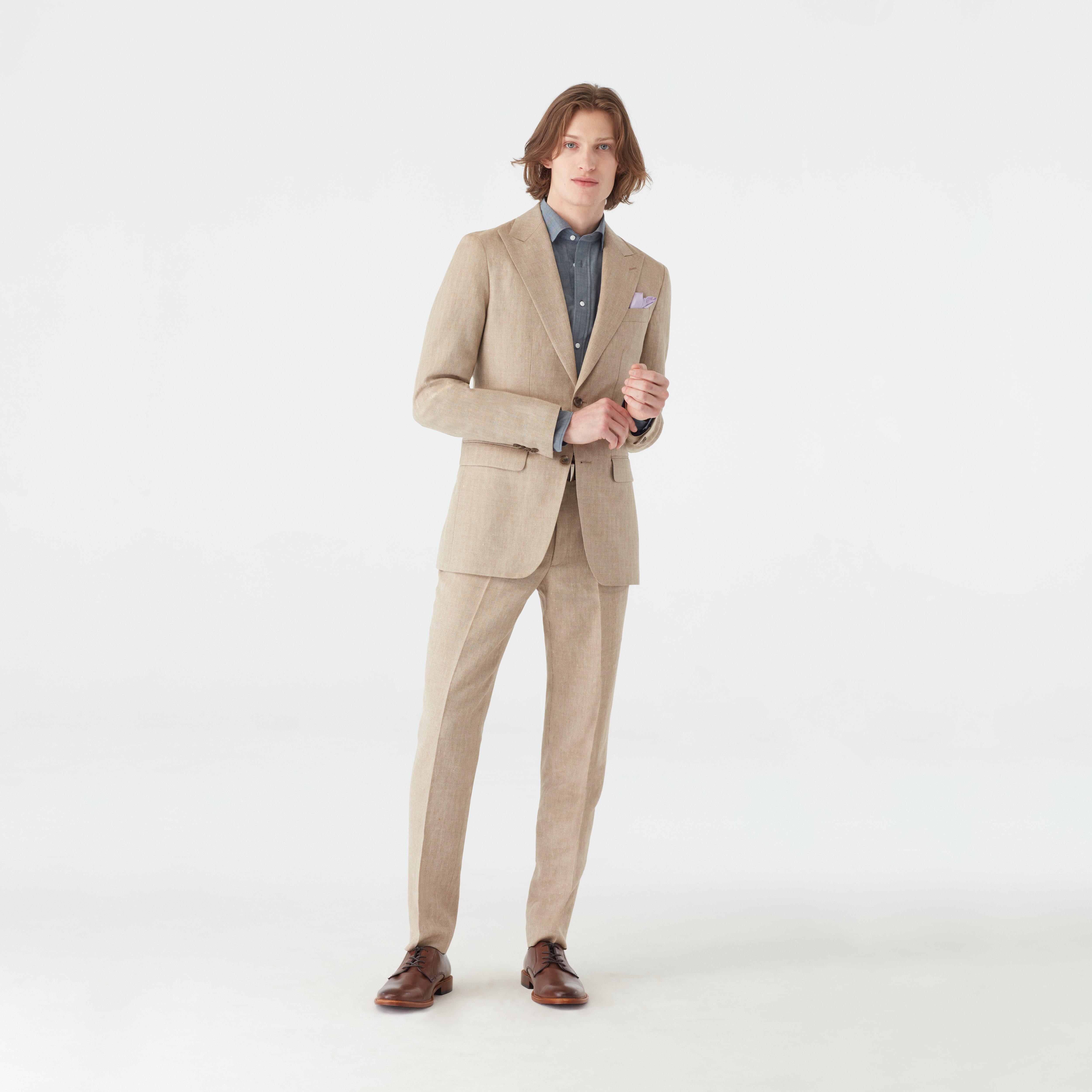 Barnsley Herringbone Light Brown Suit