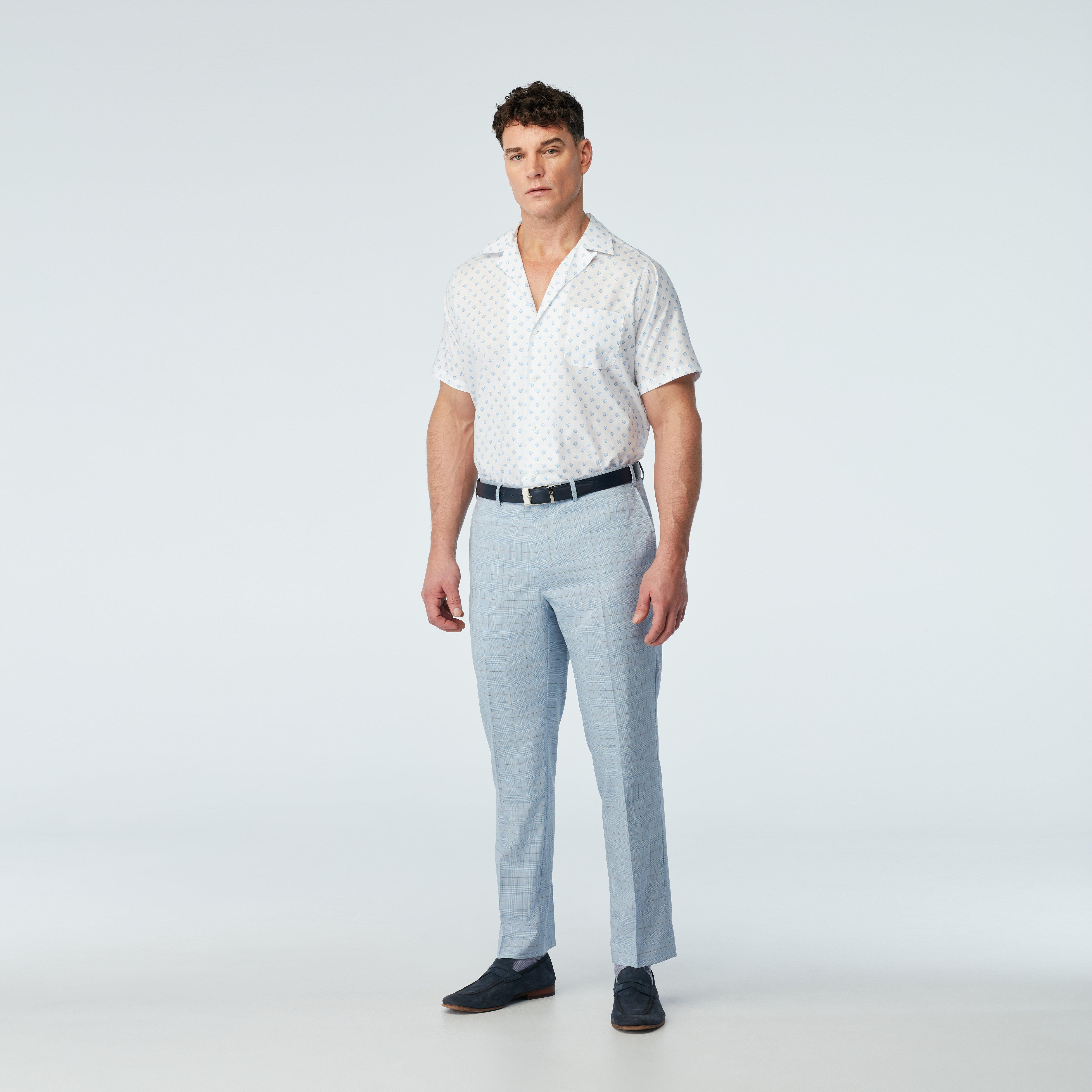 Custom Pants Made For You - Kettering Glen Check Light Blue Pants ...