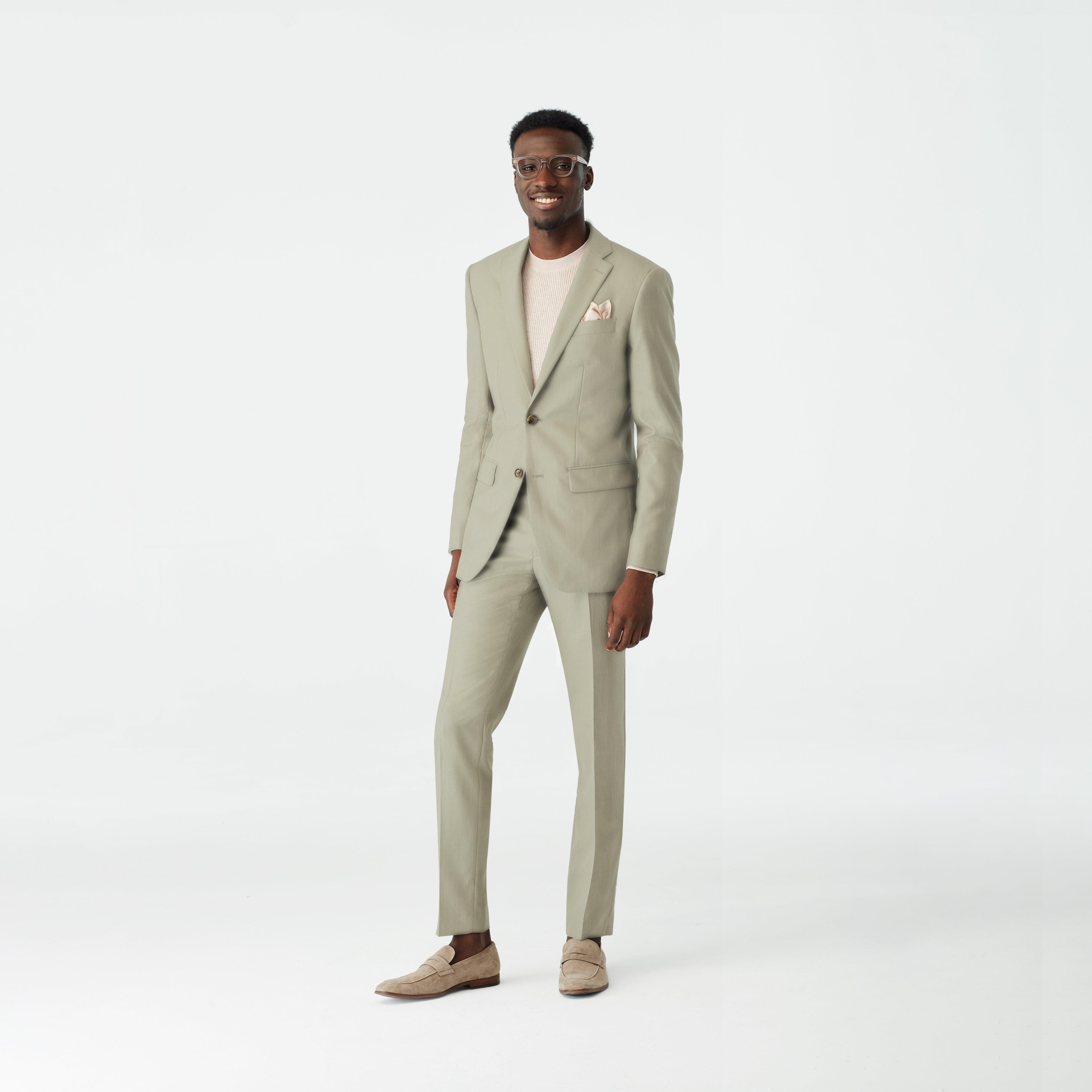 Custom Blazers Made For You - Kirkhill Nailhead Sage Blazer | INDOCHINO