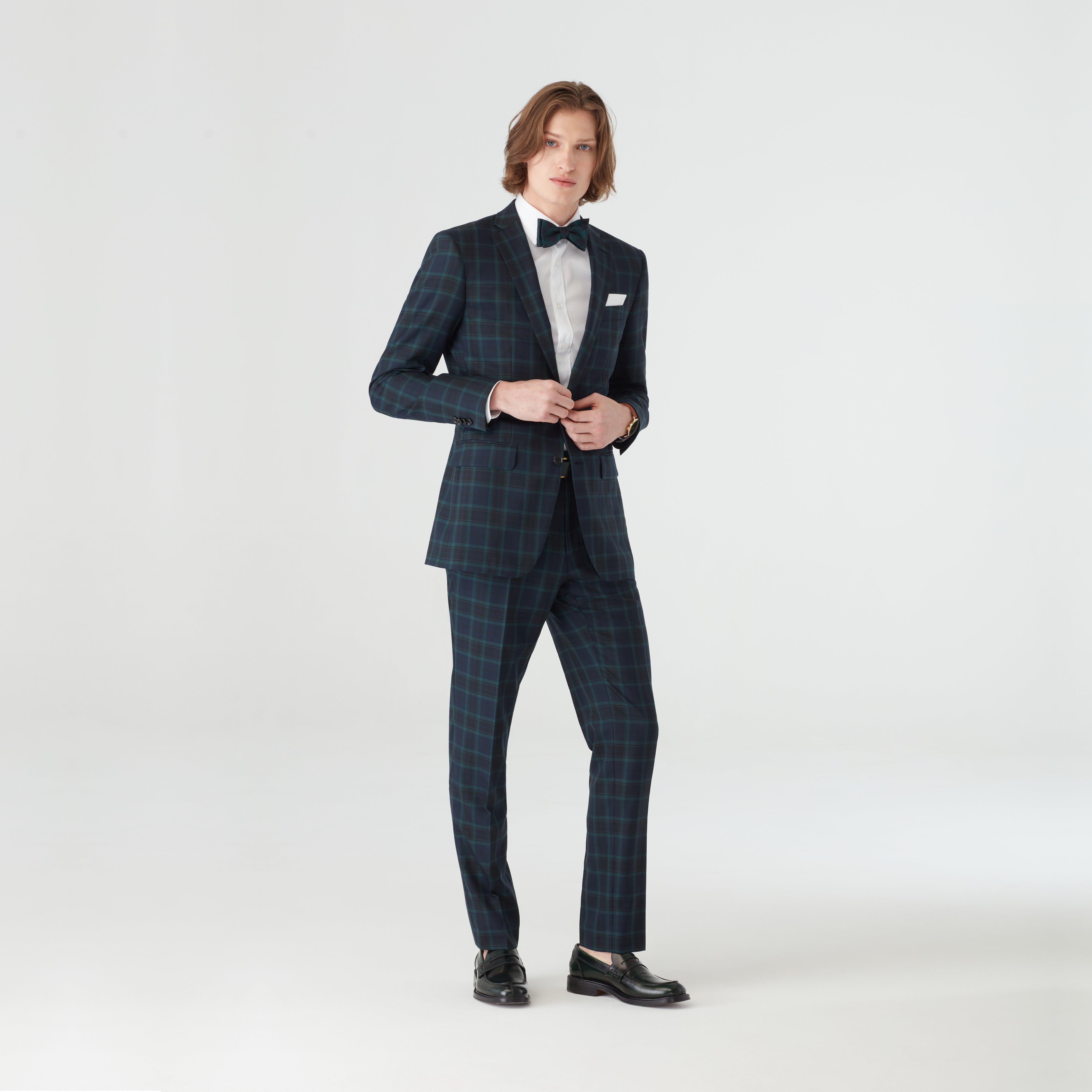 Custom Suits Made For You - Hampton Tartan Navy Suit | INDOCHINO
