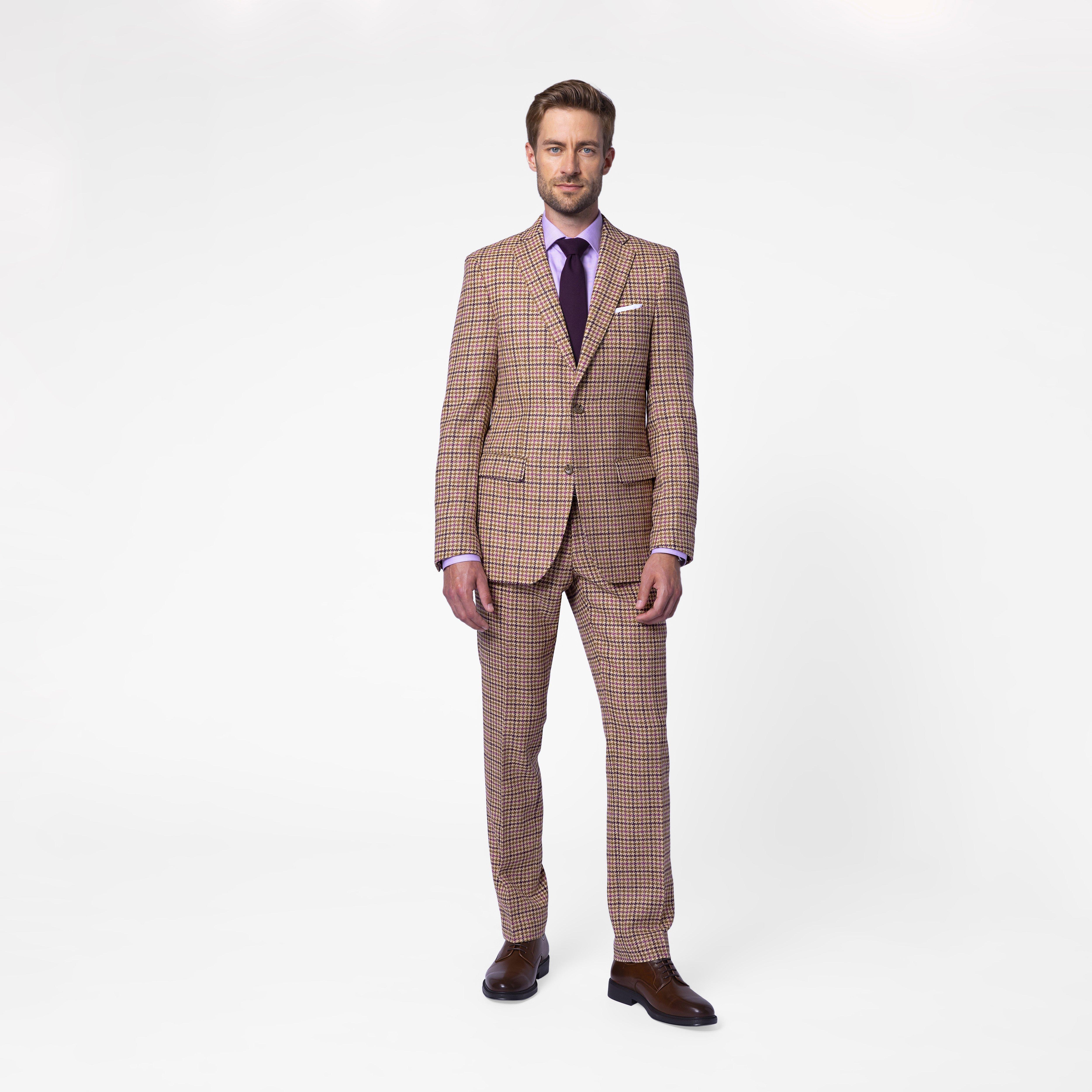 Custom Blazers Made For You - Belford Houndstooth Check with Lavender ...