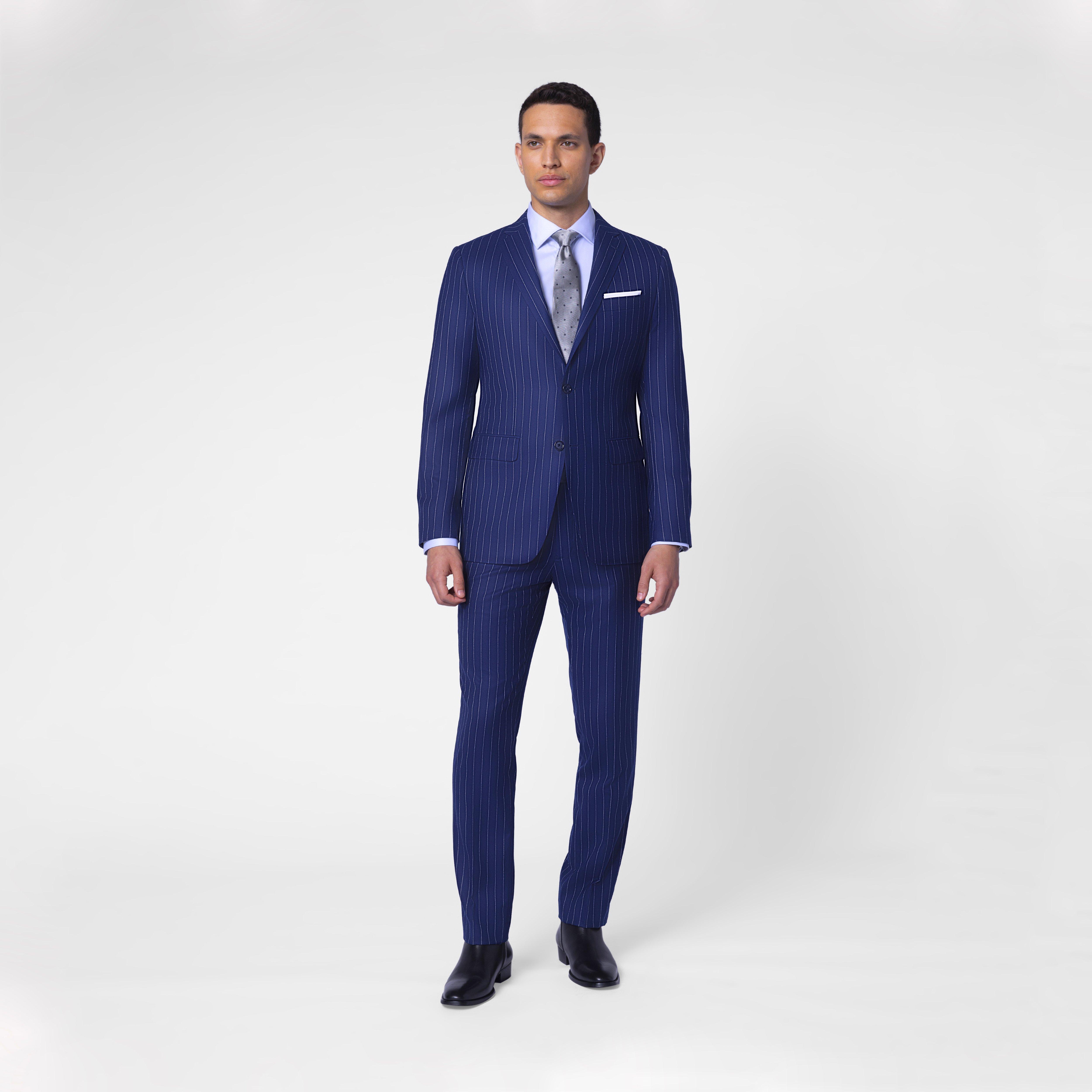 Harrogate Chalk Stripe Navy Suit
