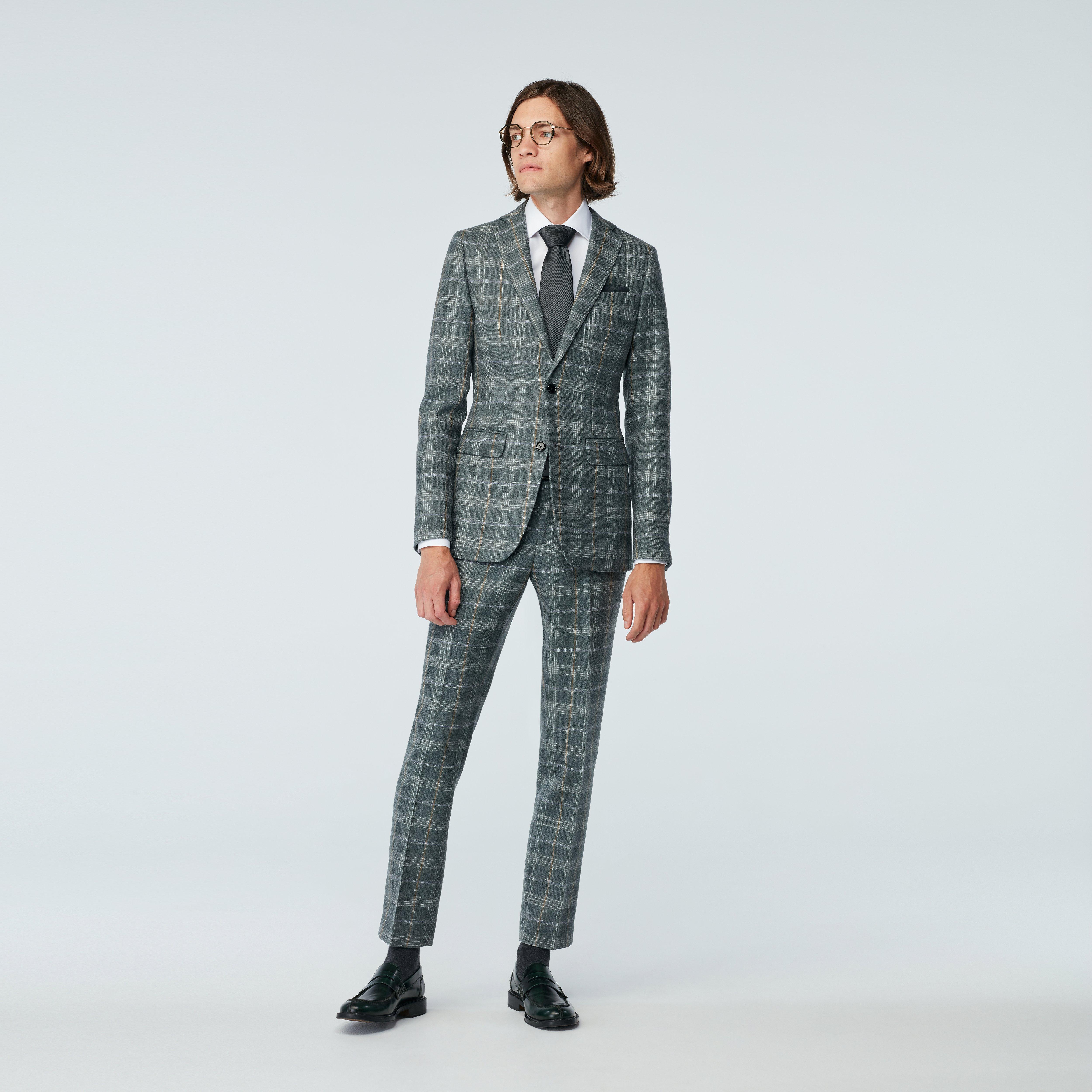 Custom Blazers Made For You - Juniper Check Slate Blue Blazer | INDOCHINO