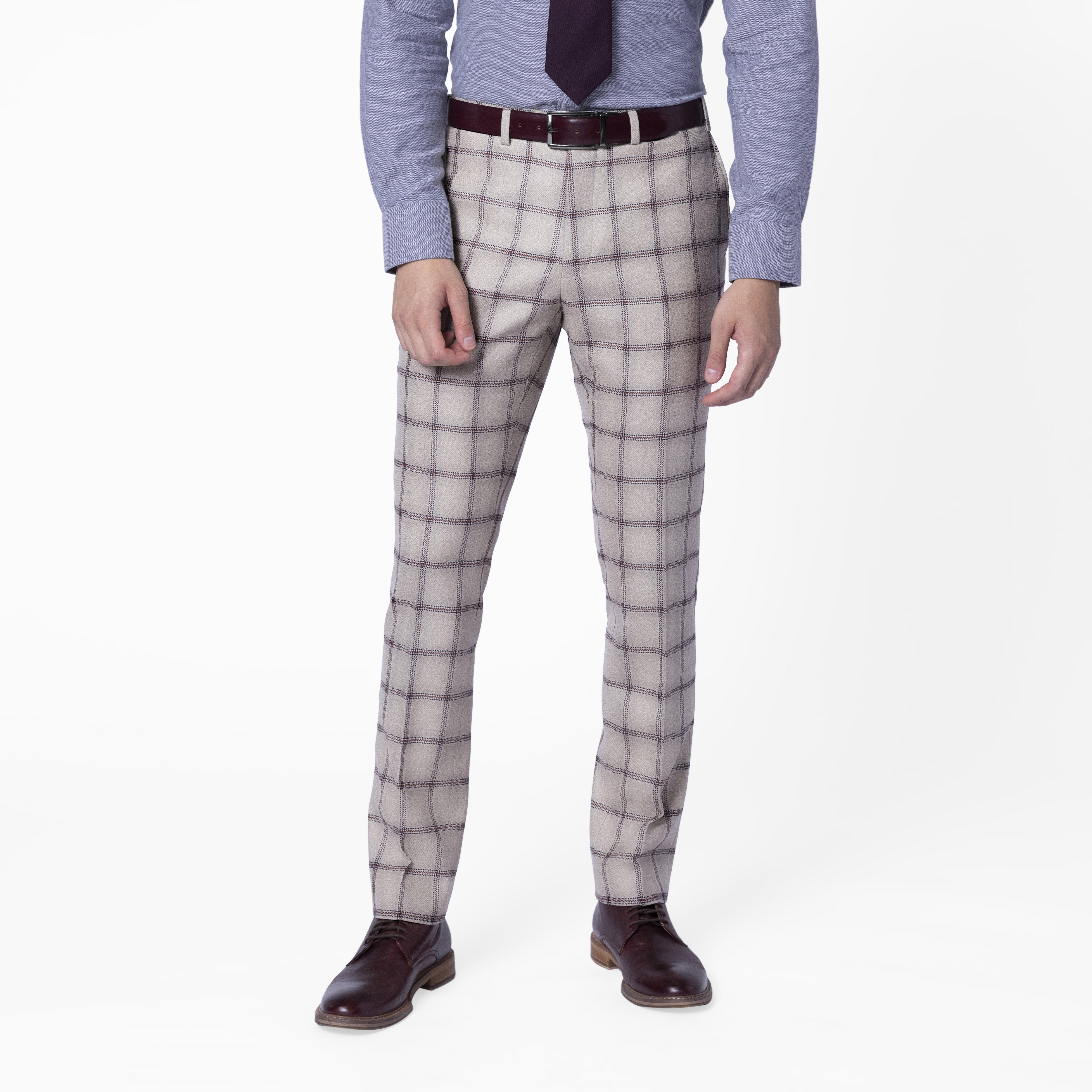 Custom Pants Made For You - Magliano Check Cream Pants | INDOCHINO