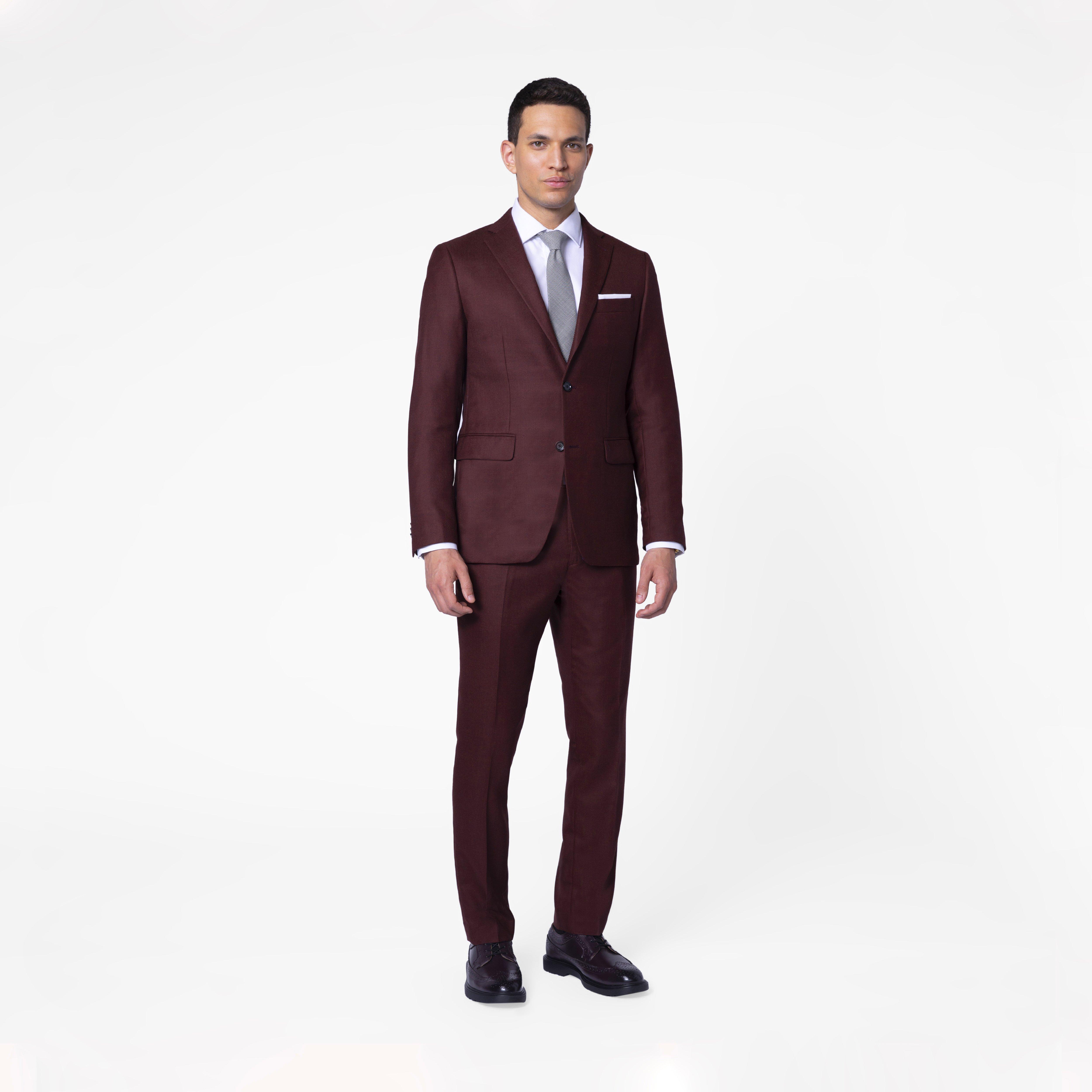 Custom Blazers Made For You - Mezzana Flannel Rust Blazer | INDOCHINO