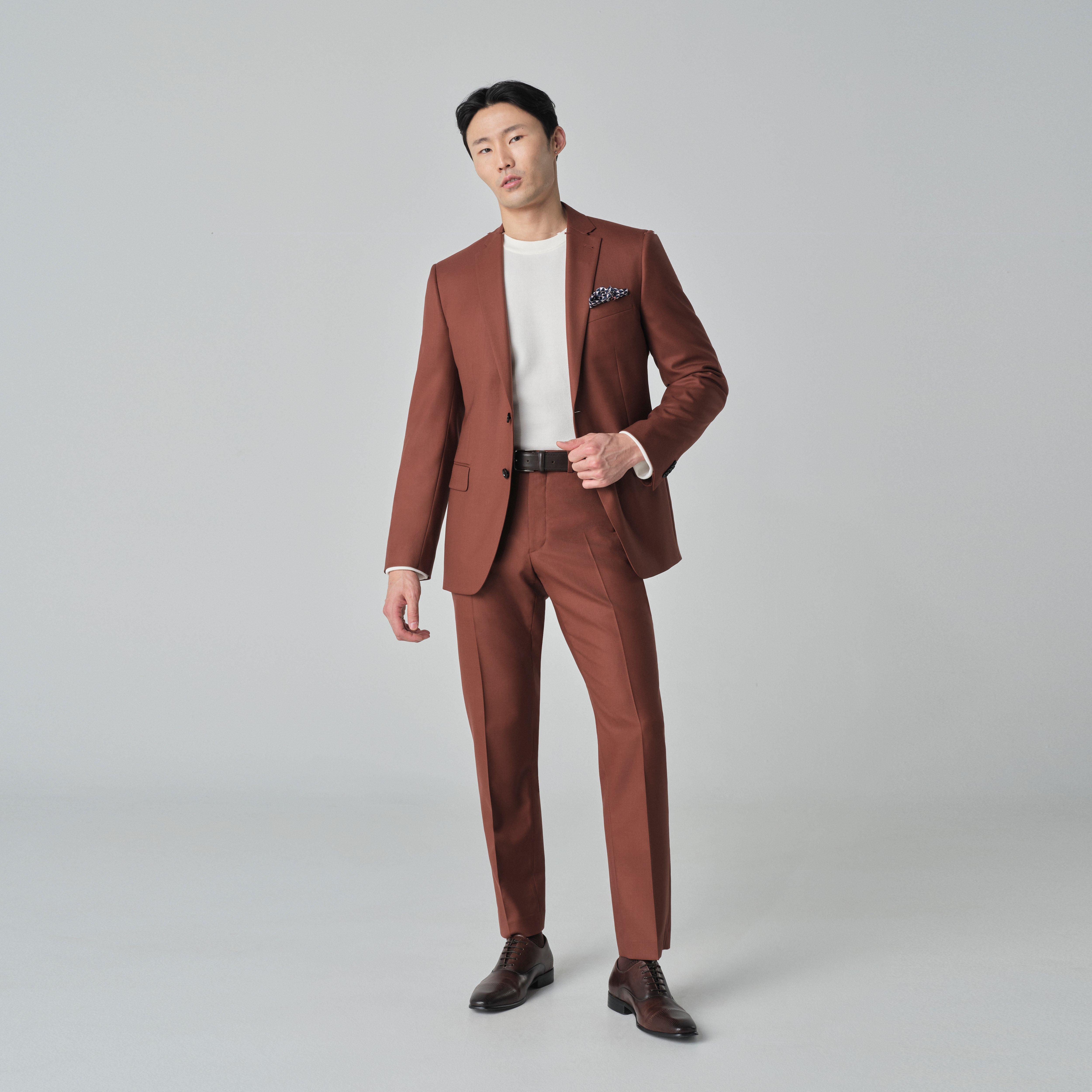 Custom Blazers Made For You - Johnby Twill Rust Blazer | INDOCHINO