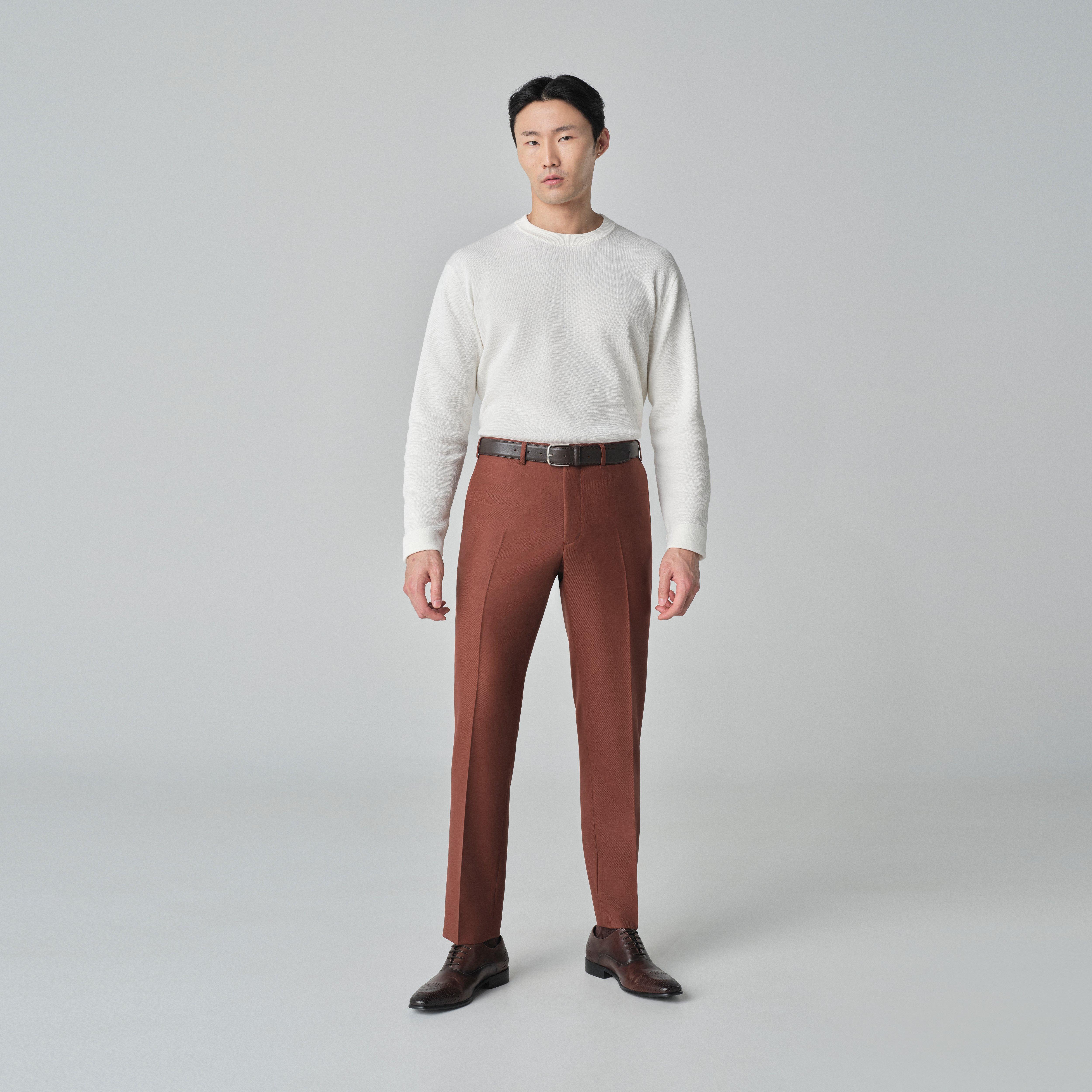 Custom Pants Made For You - Johnby Twill Rust Pants | INDOCHINO