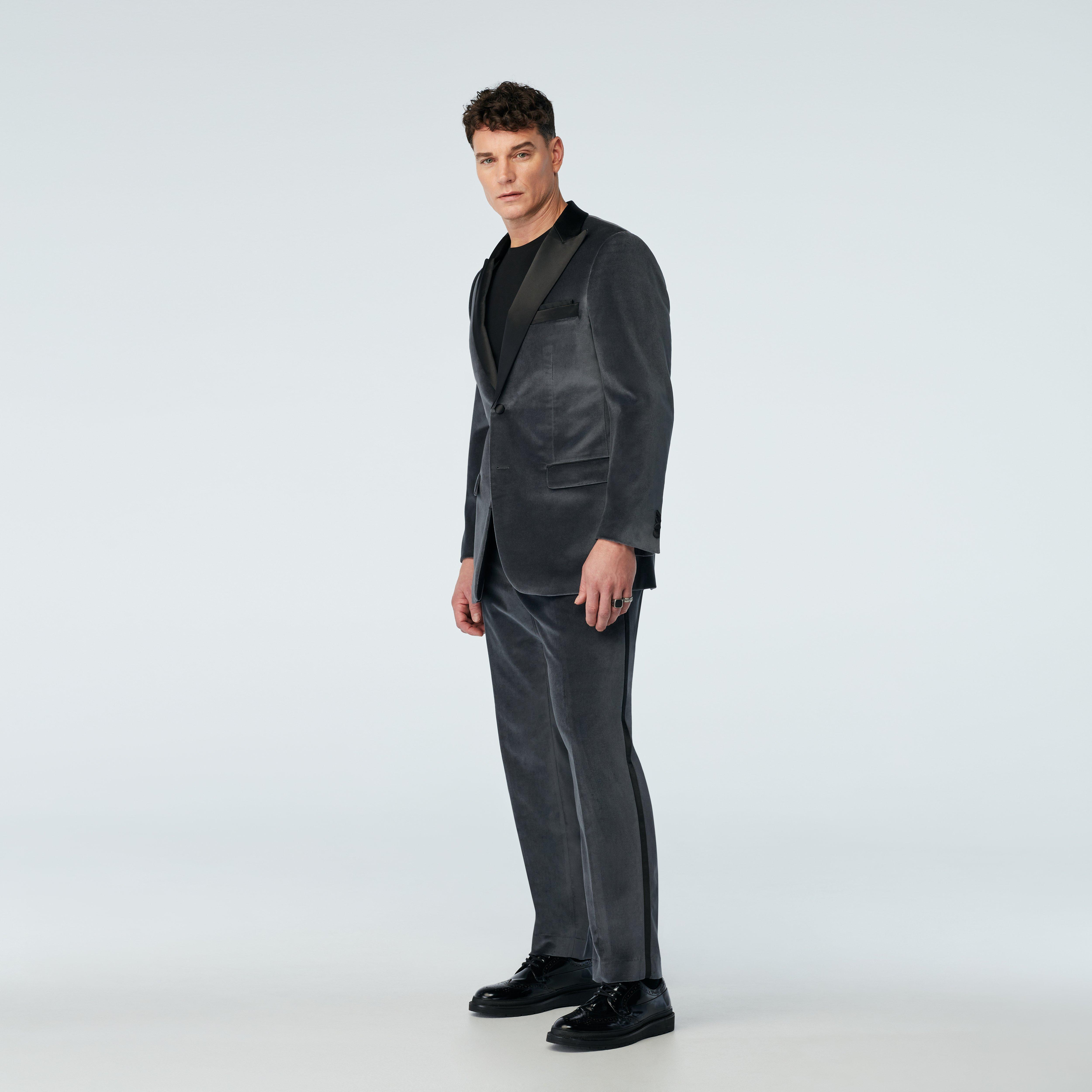 Custom Jackets Made For You - Harford Velvet Gray Dinner Jacket | INDOCHINO