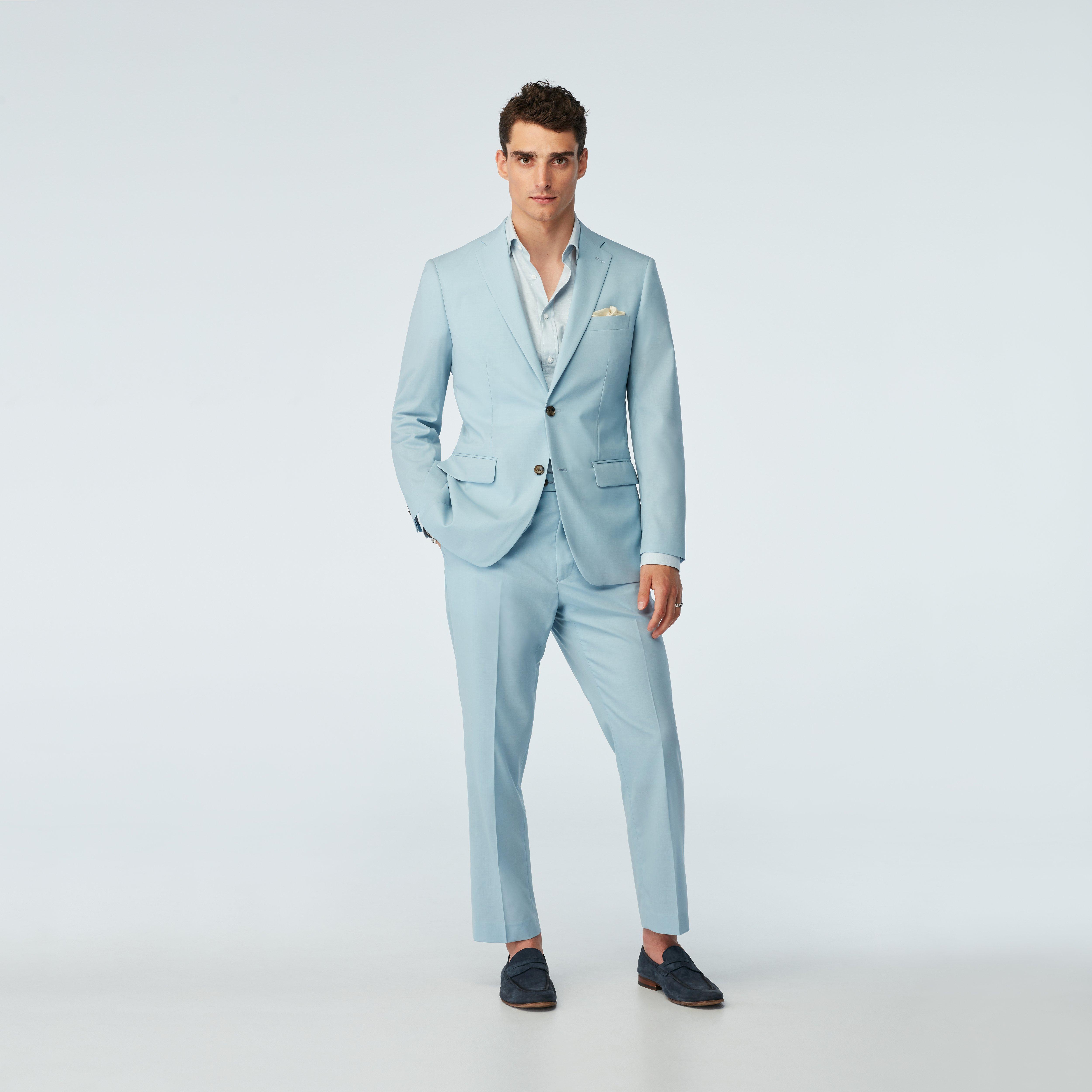 Custom Blazers Made For You - Howell Wool Stretch Soft Blue Blazer ...