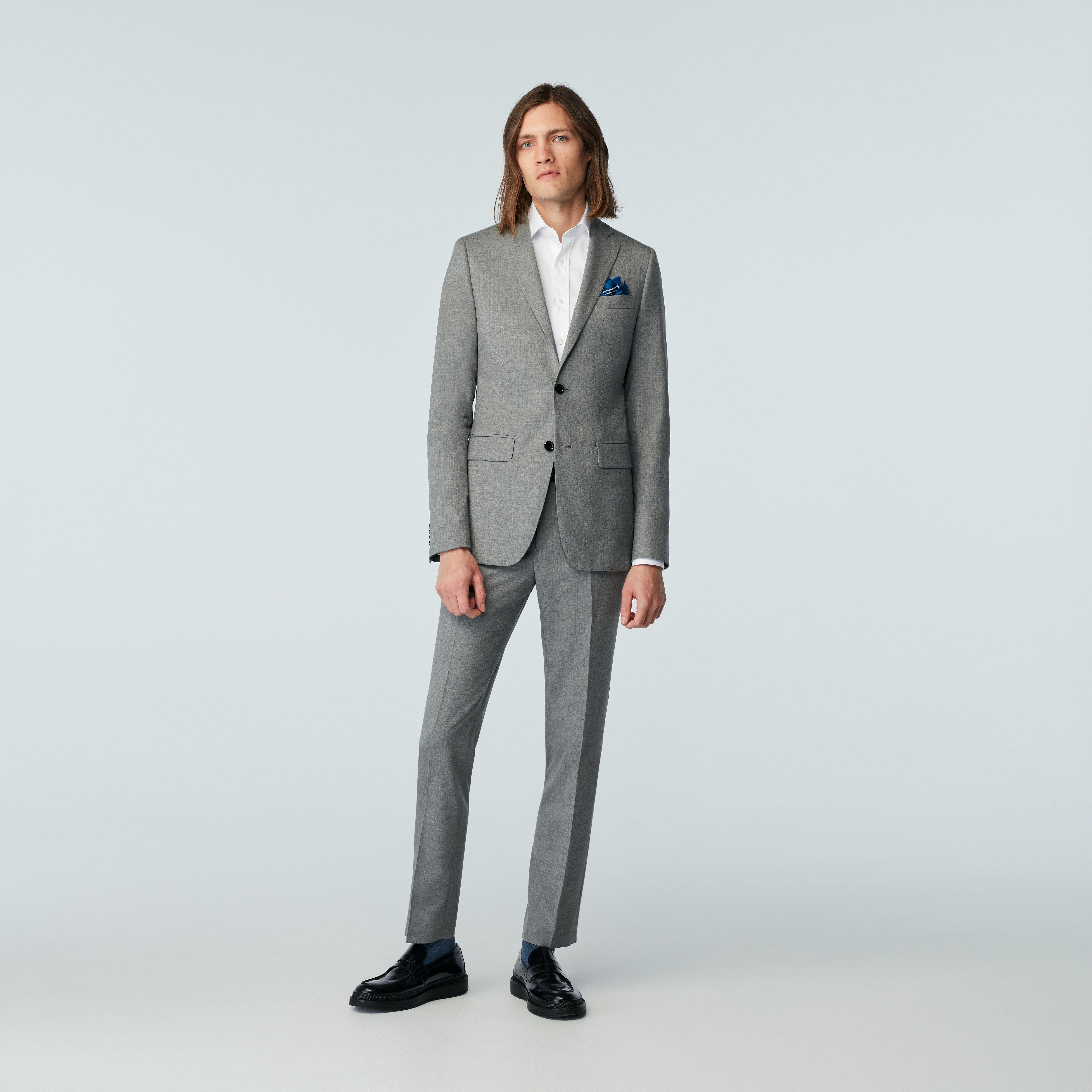 Custom Blazers Made For You - Haddington Wool Silk Light Gray Blazer ...