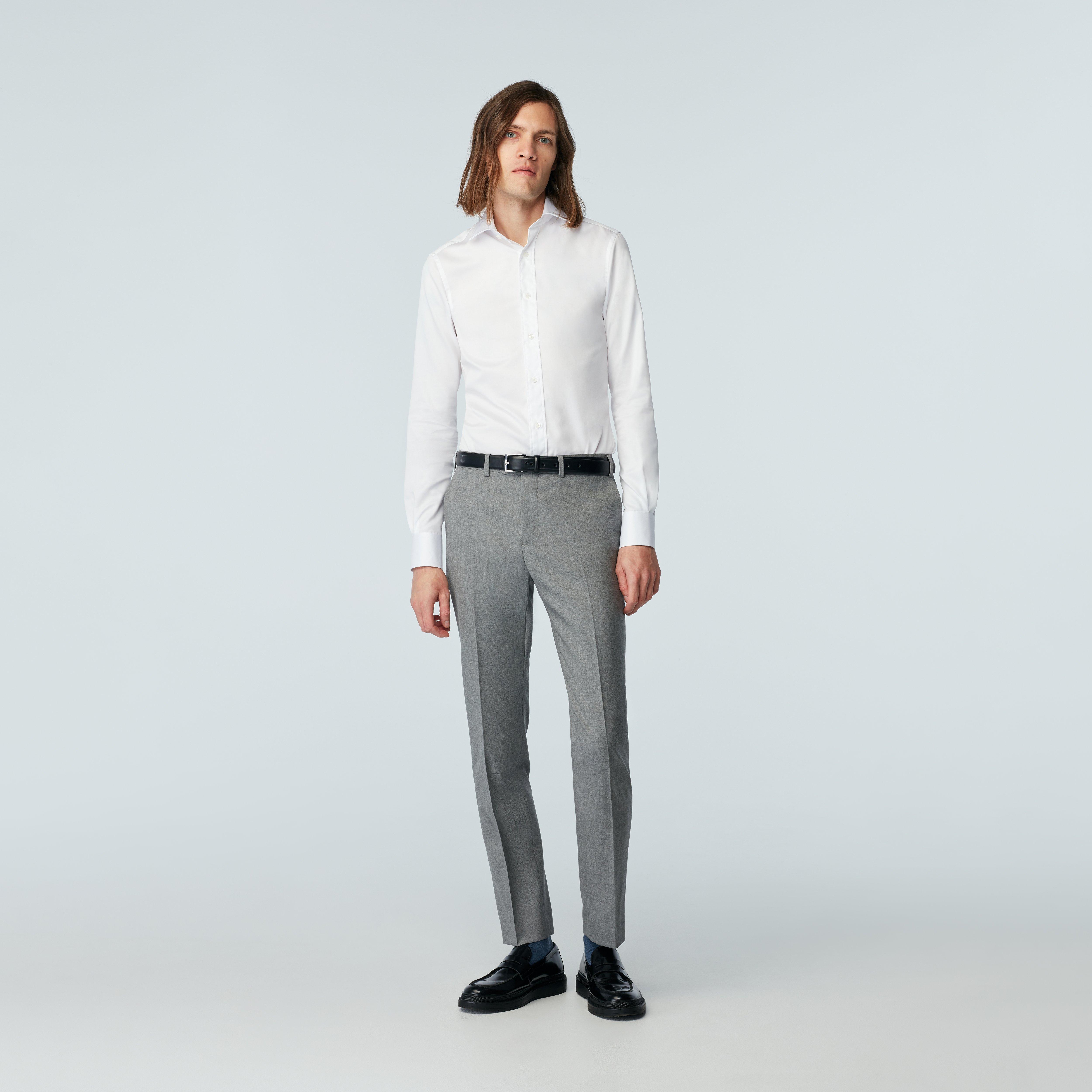 Custom Pants Made For You - Haddington Wool Silk Light Gray Pants ...
