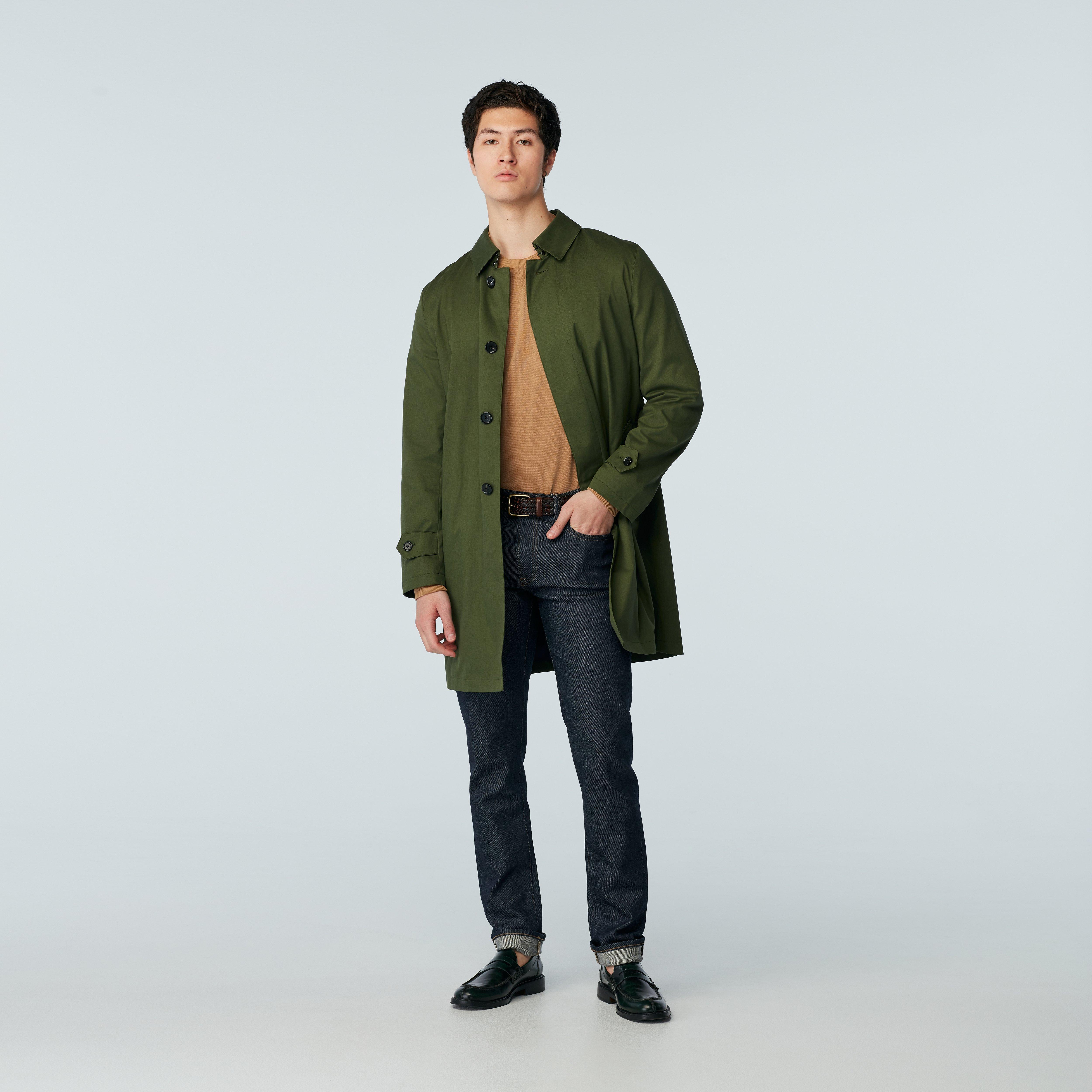 Men's Custom Mac Coats - Highcliffe Olive Mac Coat with Detachable ...
