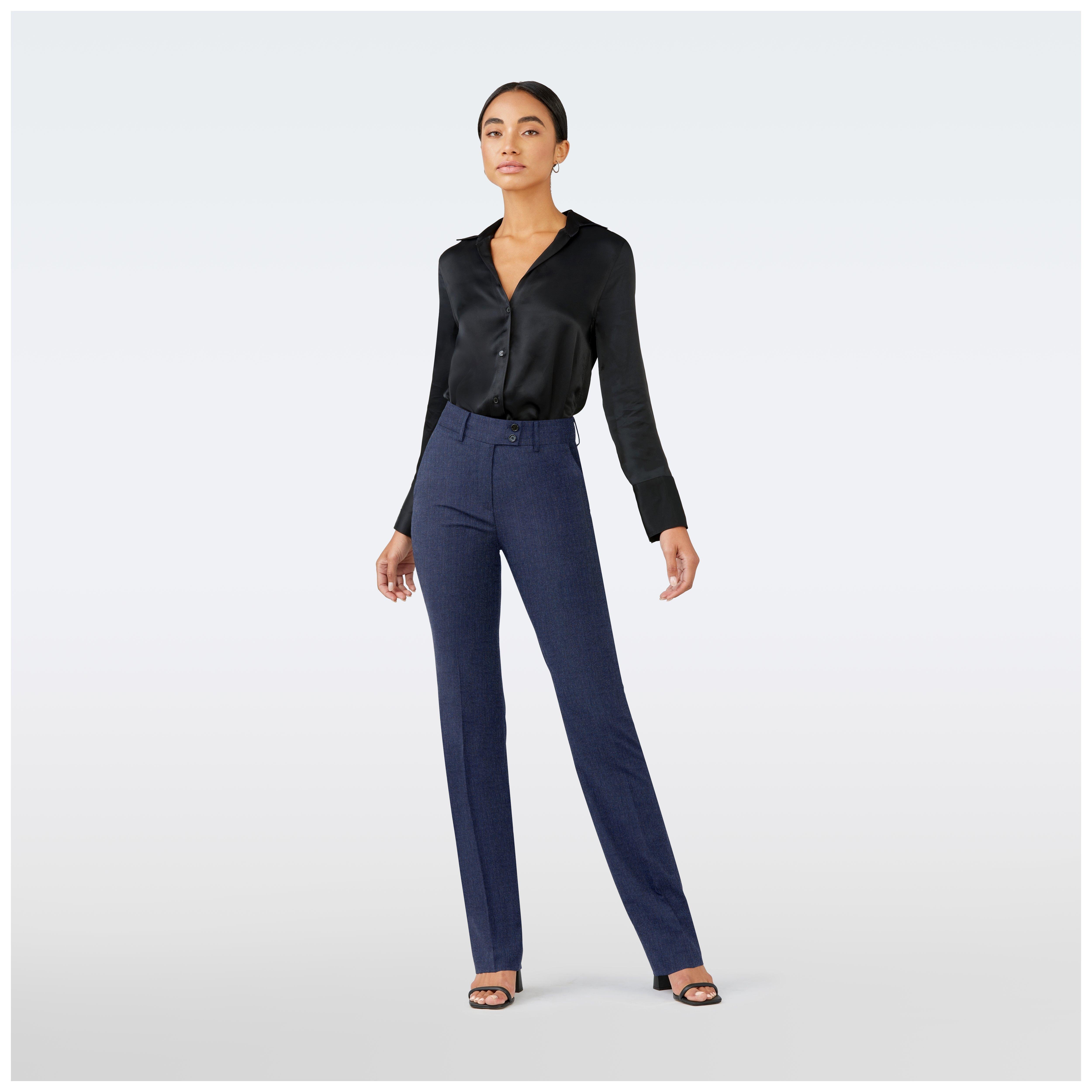 Custom Pants Made For You - Hemsworth Deep Blue Pants Women | INDOCHINO