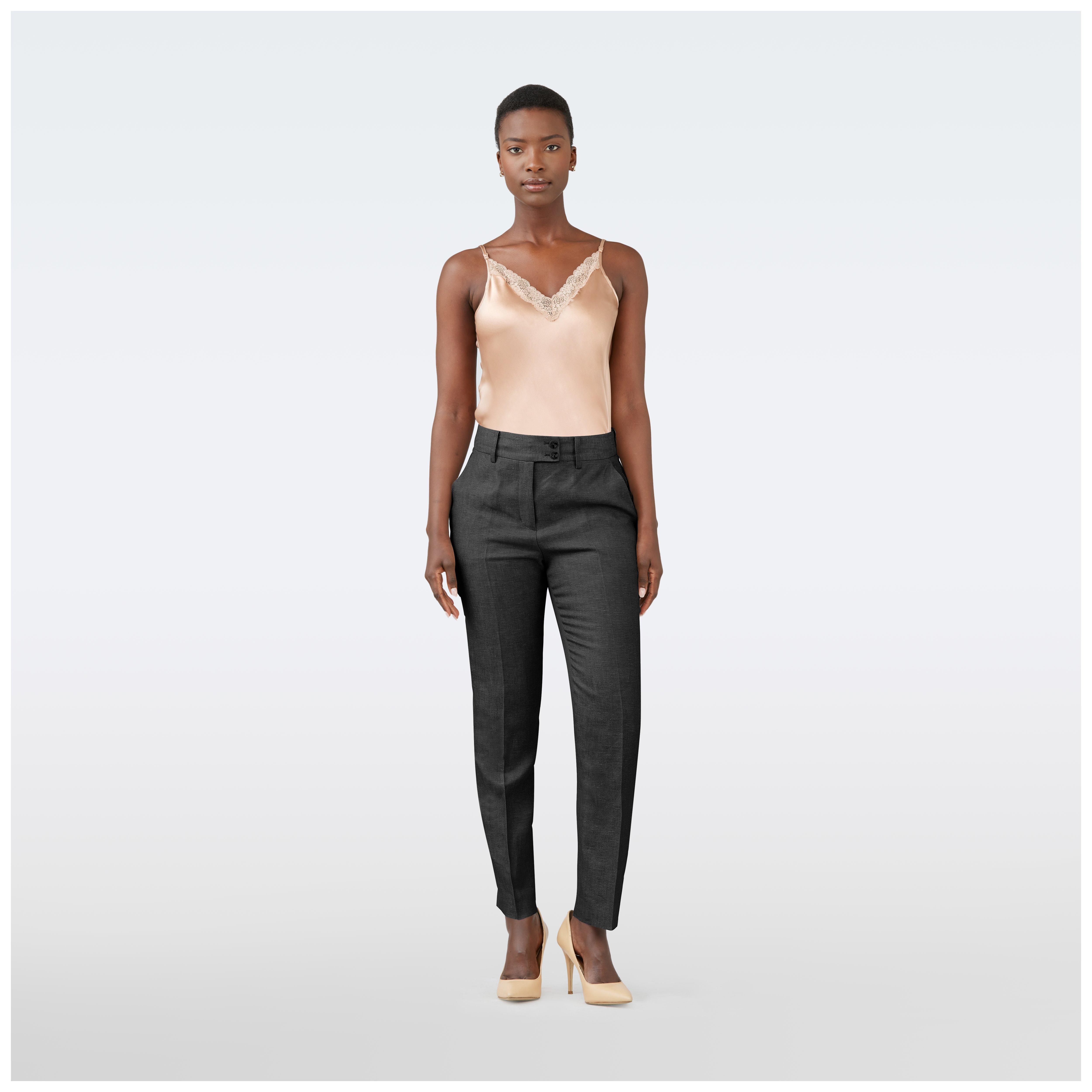 Custom Pants Made For You - Johnstone Dobby Charcoal Pants | INDOCHINO