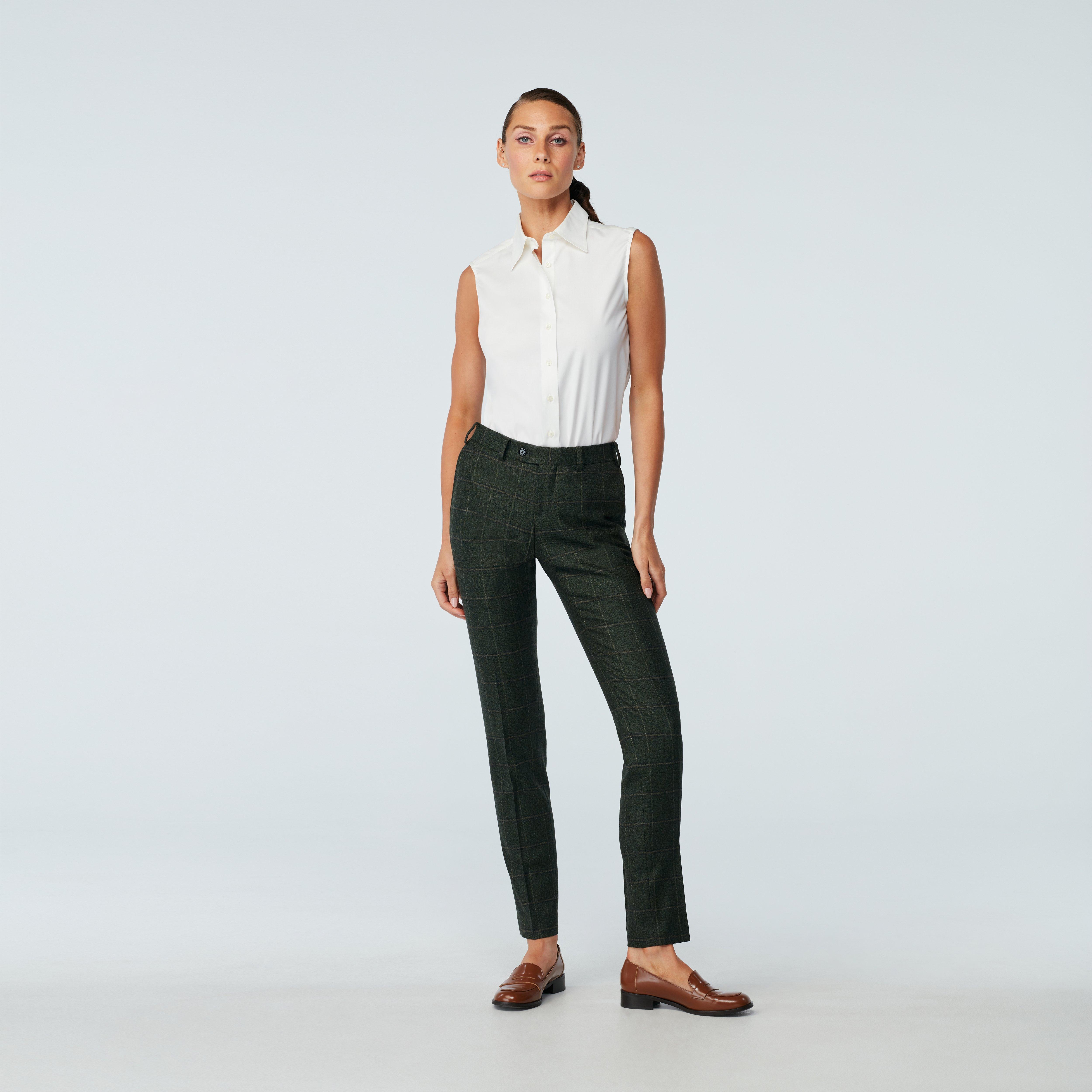 Custom Pants Made For You - Magliano Check Hunter Green Pants | INDOCHINO