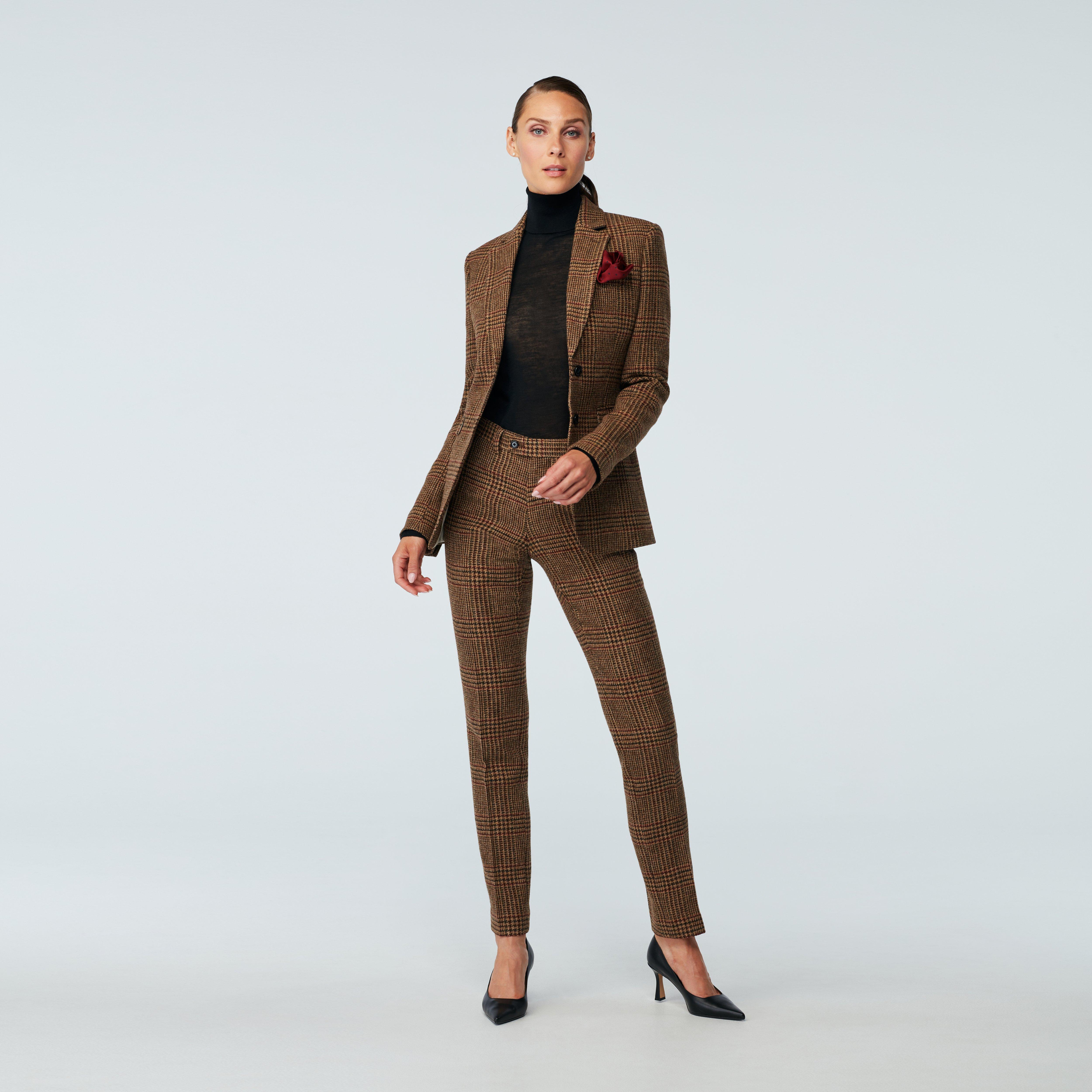 Custom Blazers Made For You - Belford Plaid with Burgundy Blazer Women ...