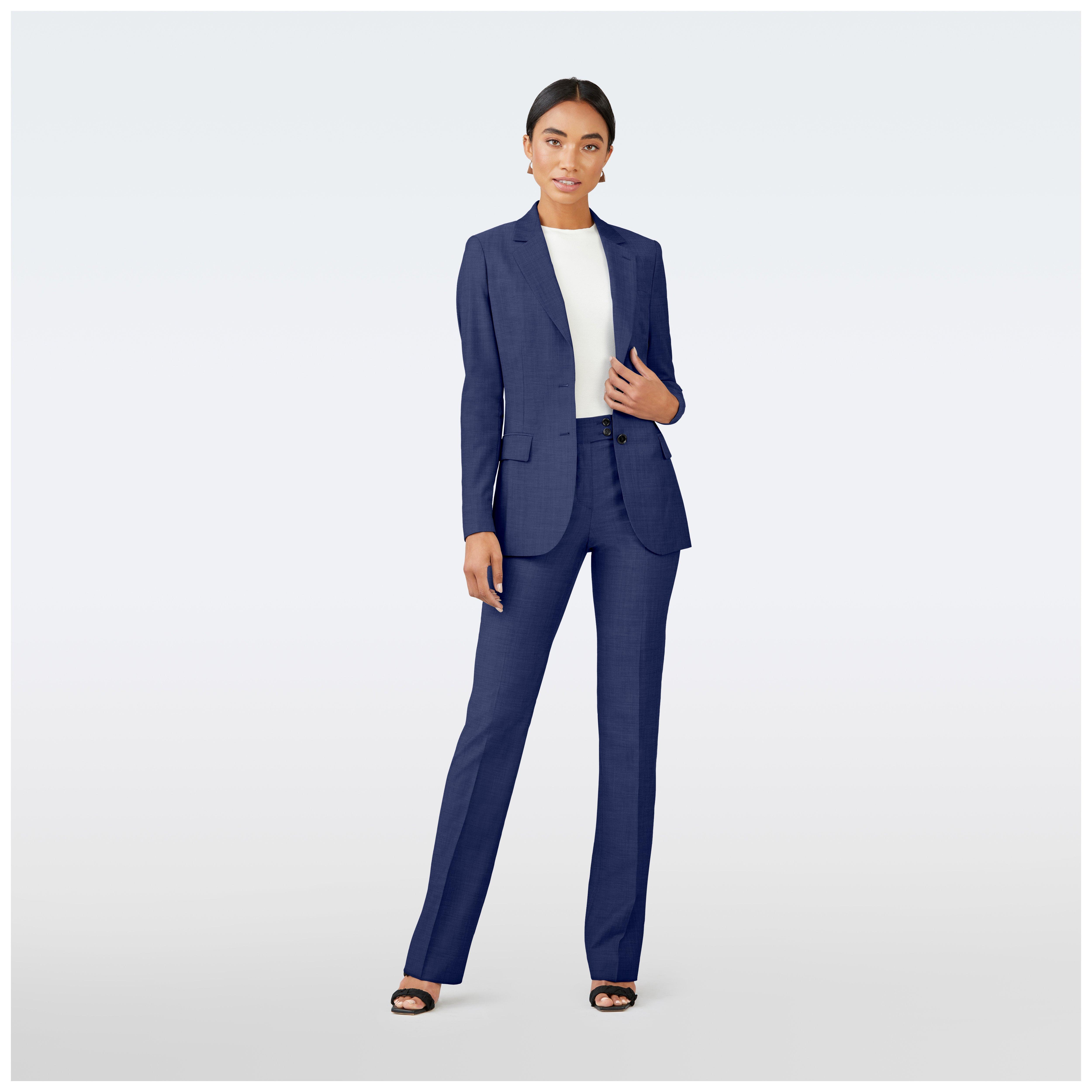 Custom Suits Made For You - Milano Deep Blue Suit Women | INDOCHINO