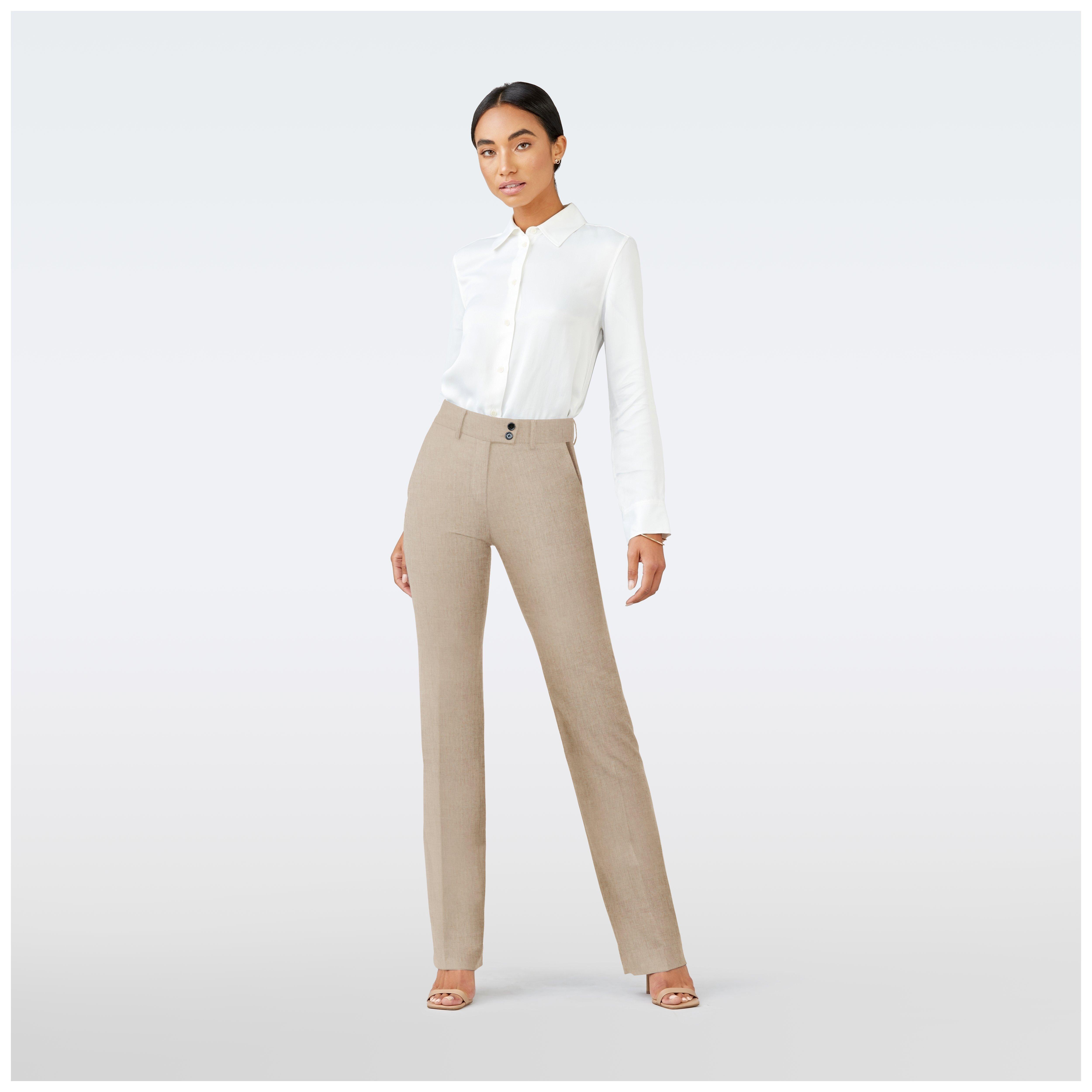 Custom Pants Made For You - Montella Wool Cotton Silk Cream Pants Women ...