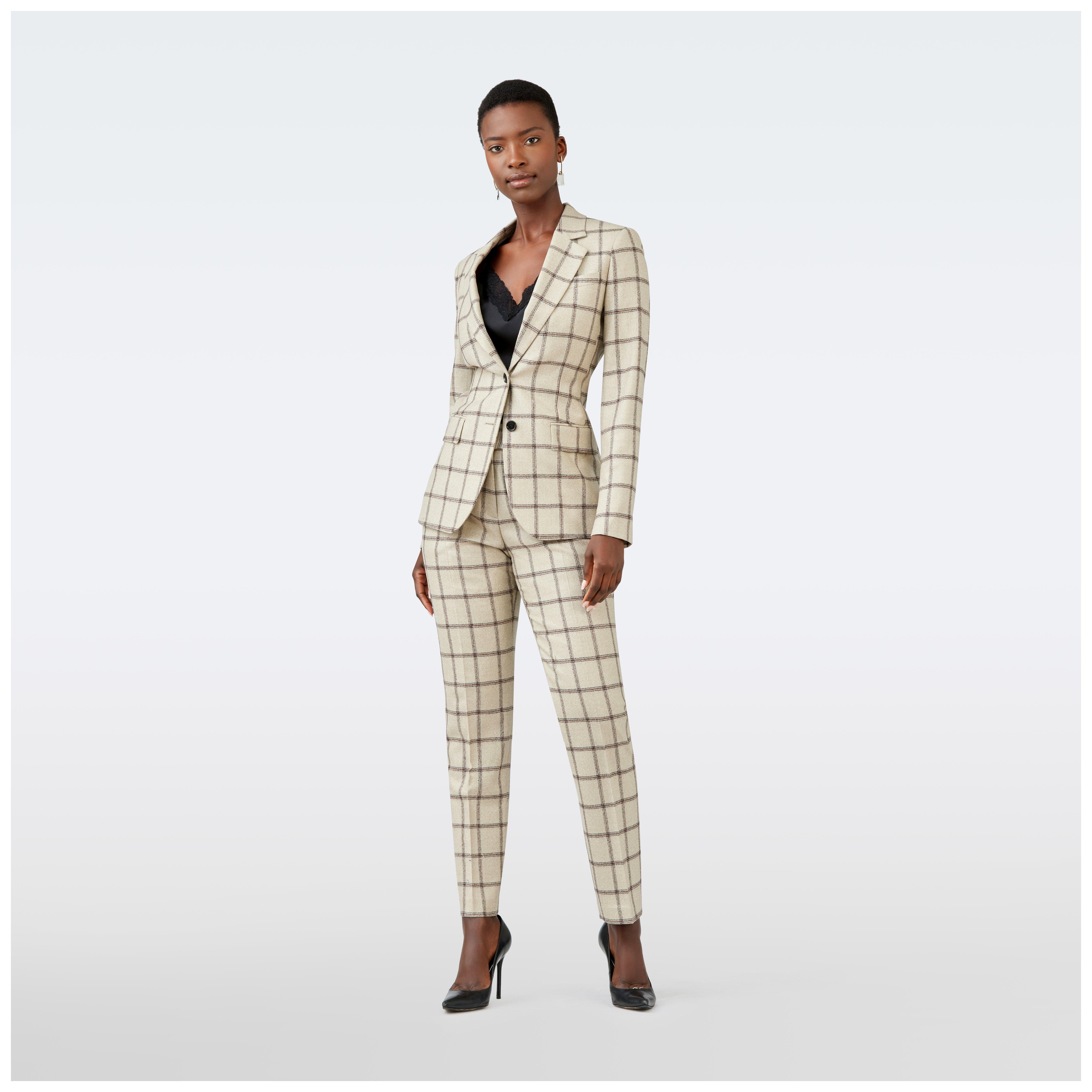 Custom Blazers Made For You - Magliano Check Cream Blazer Women | INDOCHINO