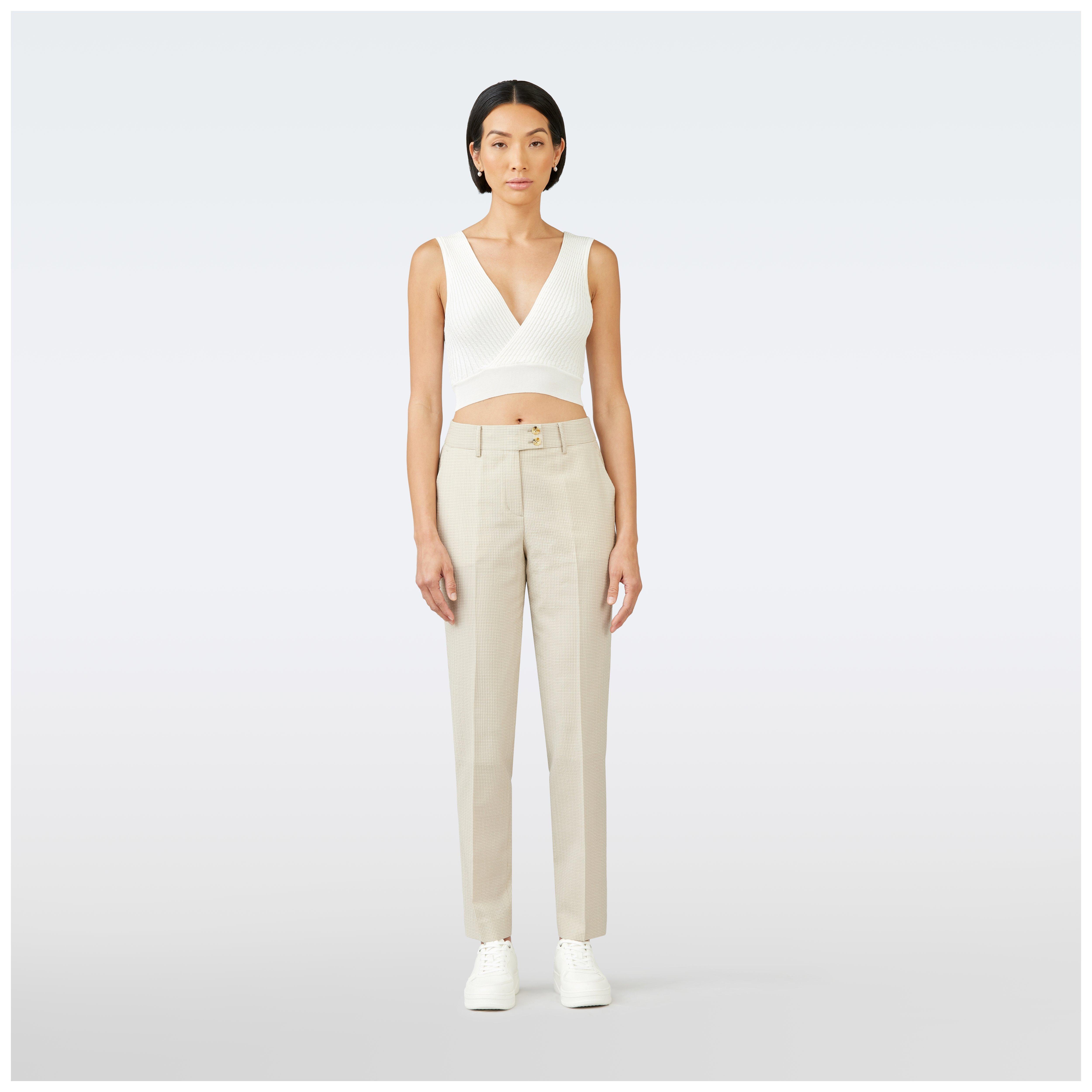 Loddon Waffle Check Cream Pants