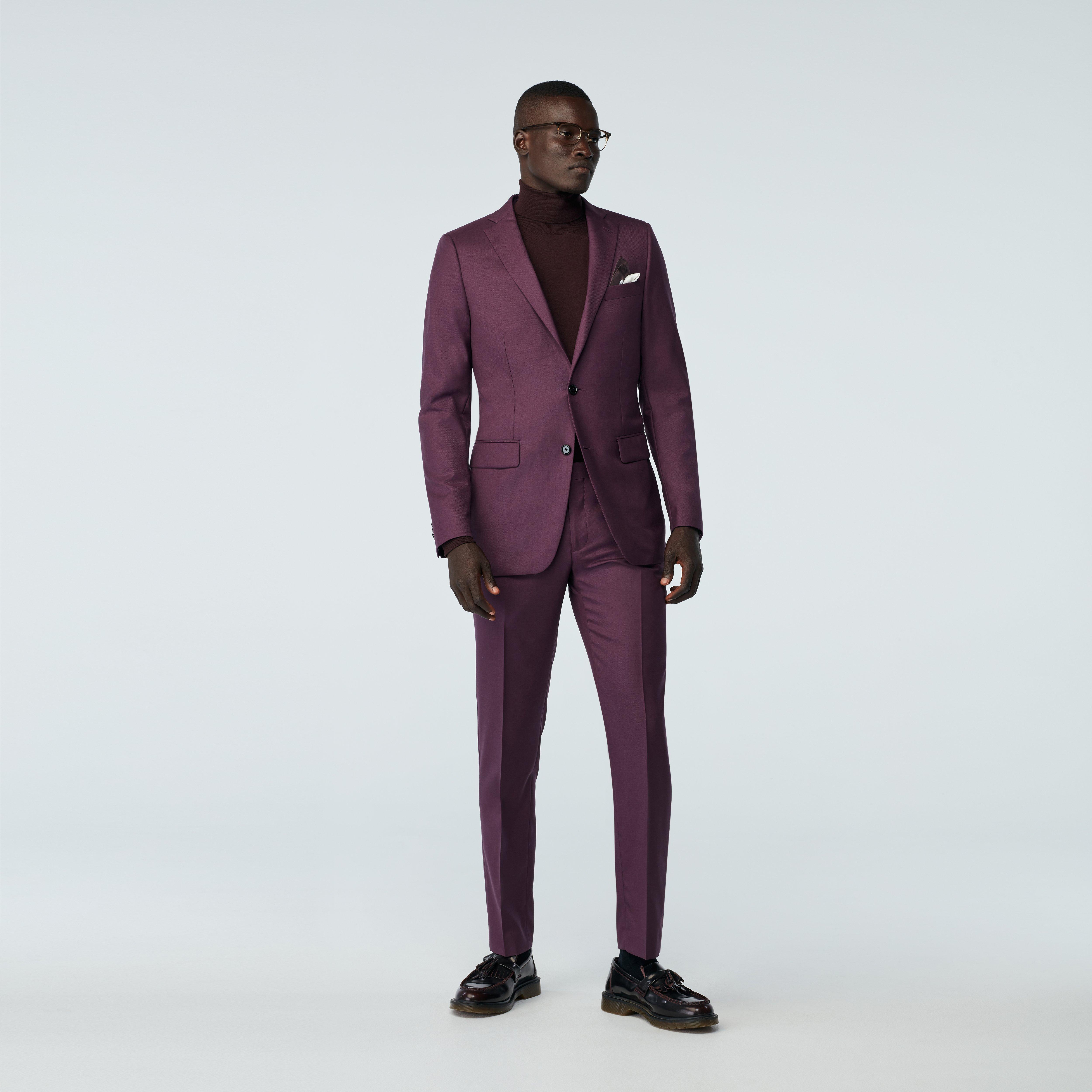 Custom Blazers Made For You - Hayle Sharkskin Deep Purple Blazer ...