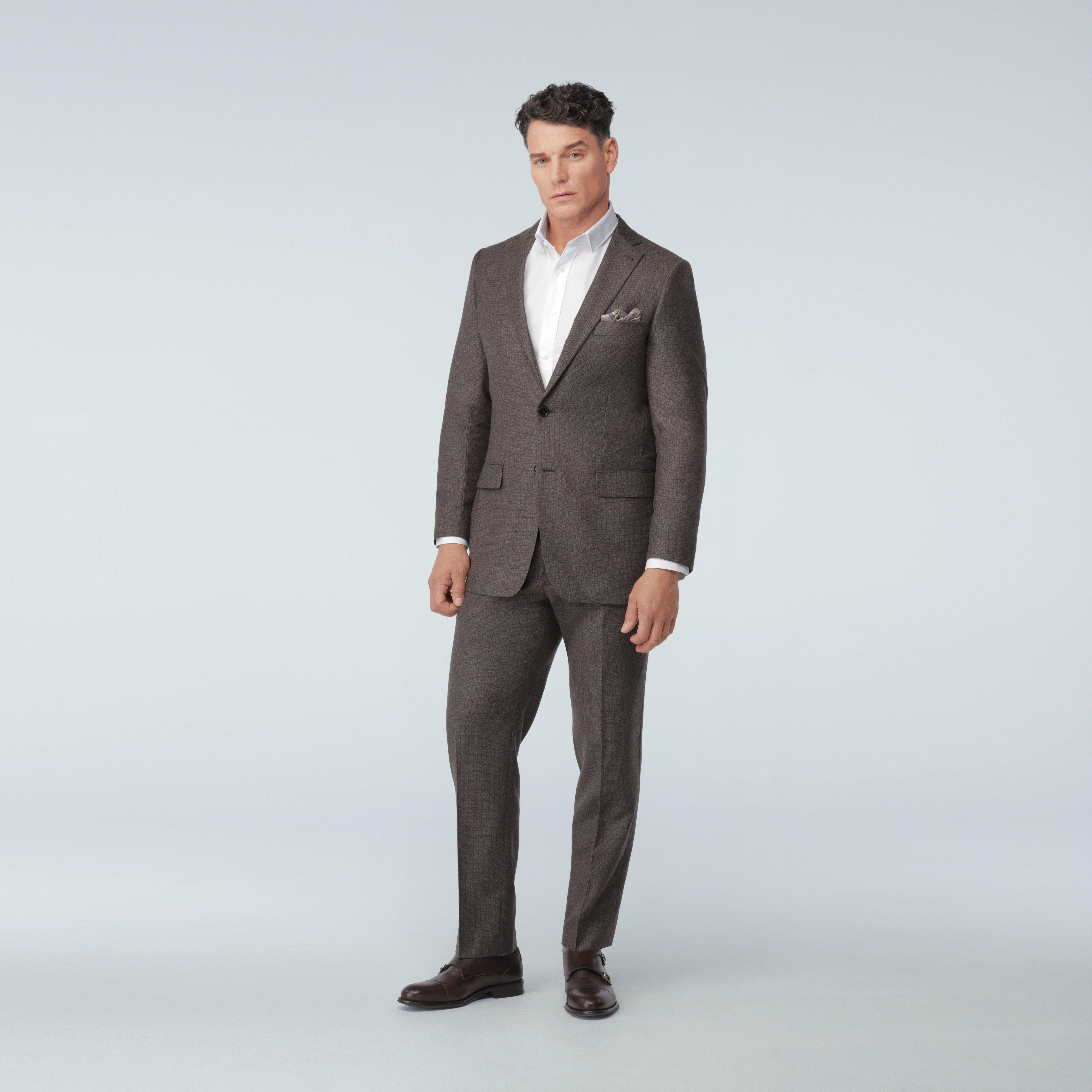 Custom Suits Made For You - Motta Basketweave Brown Suit | INDOCHINO