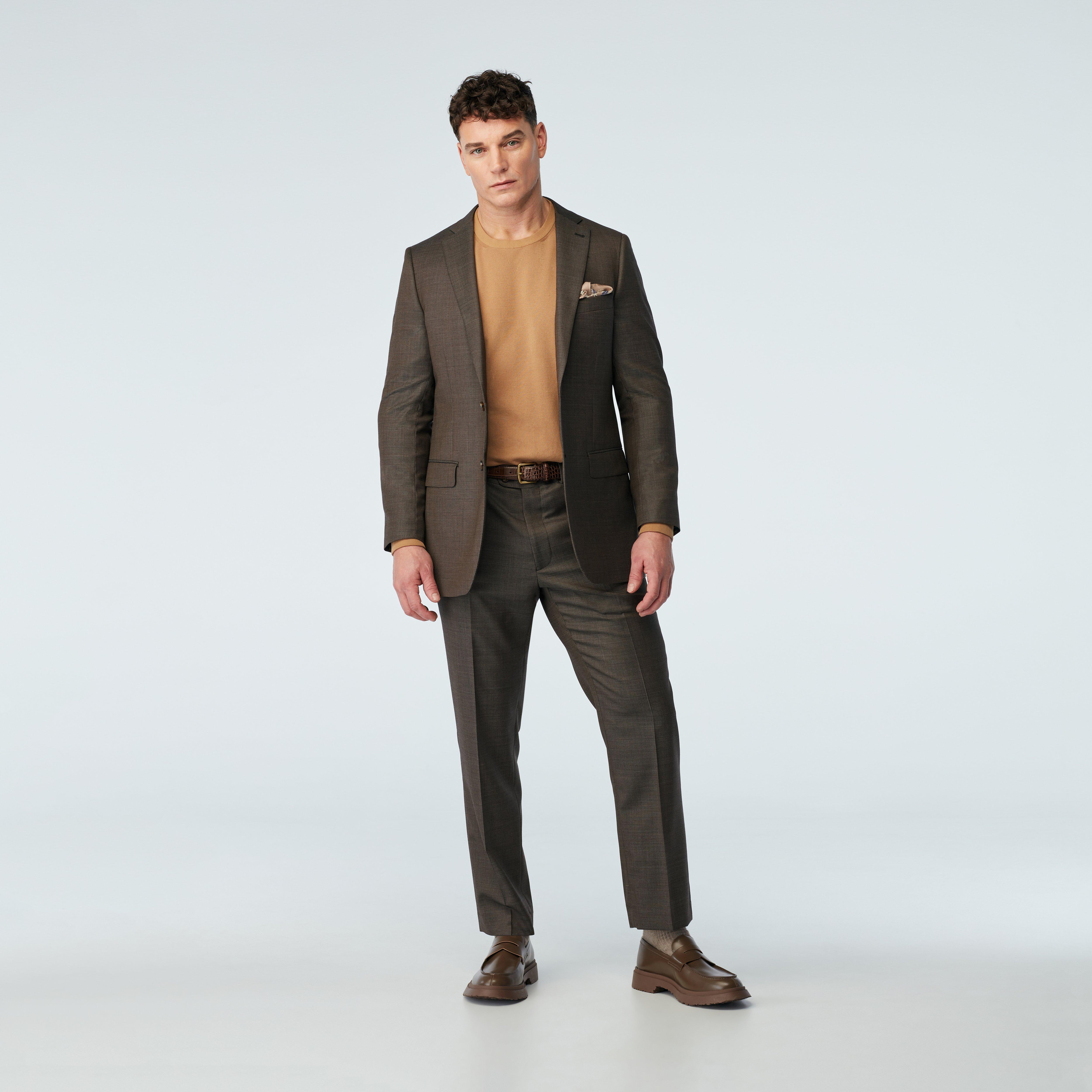 Custom Blazers Made For You - Highbridge Nailhead Brown Blazer | INDOCHINO