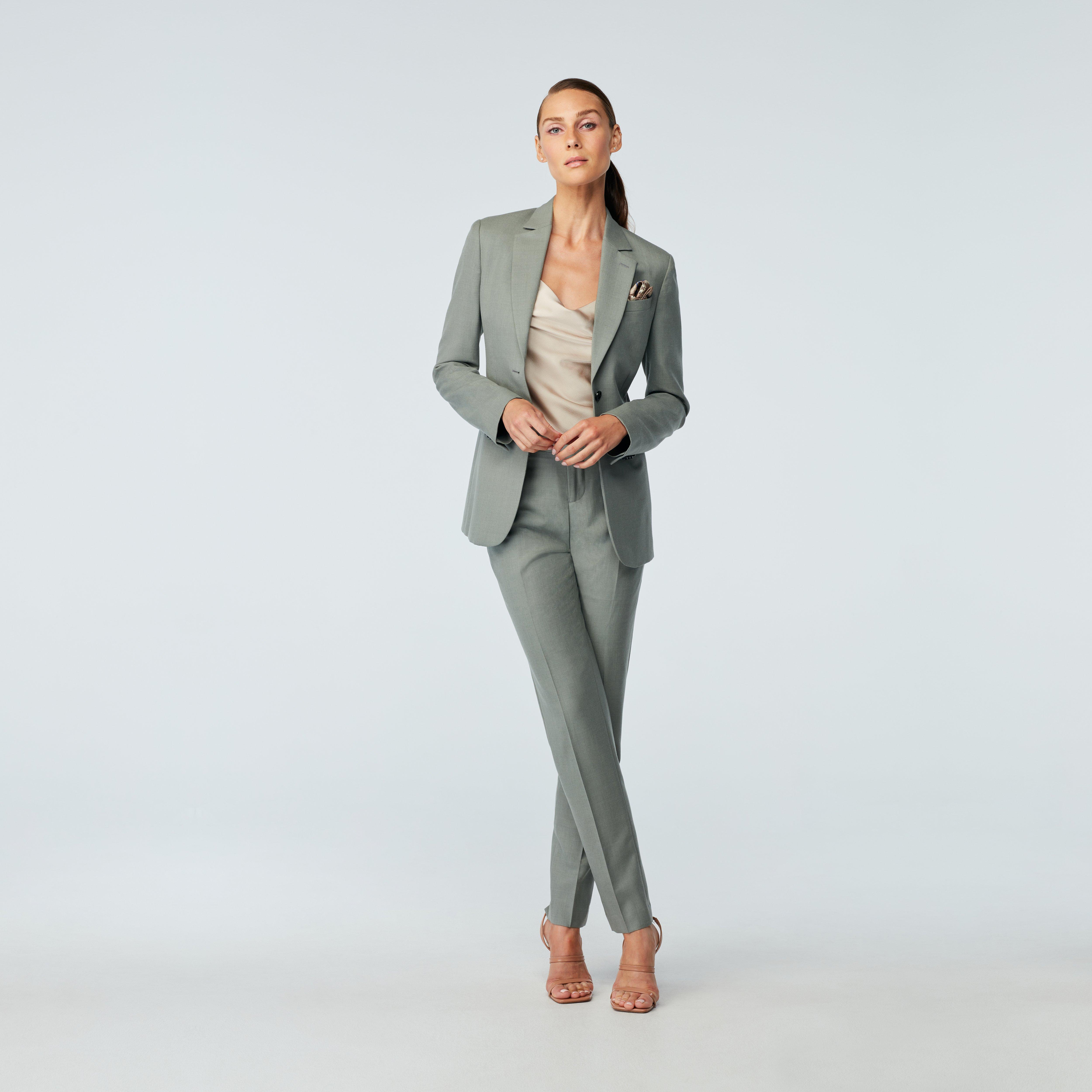 Custom Suits Made For You - Hoxton Wool Silk Flannel Light Sage Suit ...