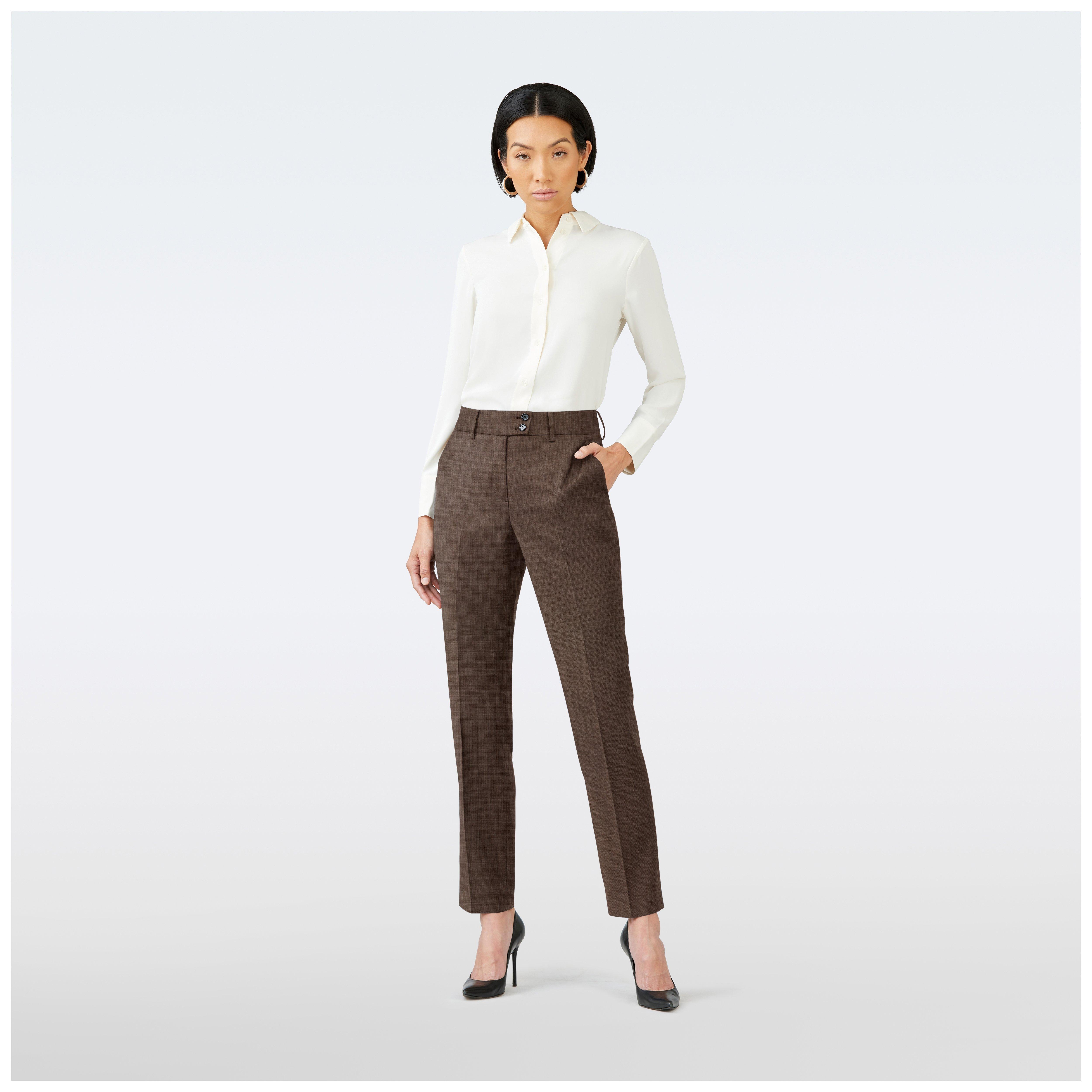 Custom Pants Made For You - Milano Light Brown Pants Women | INDOCHINO