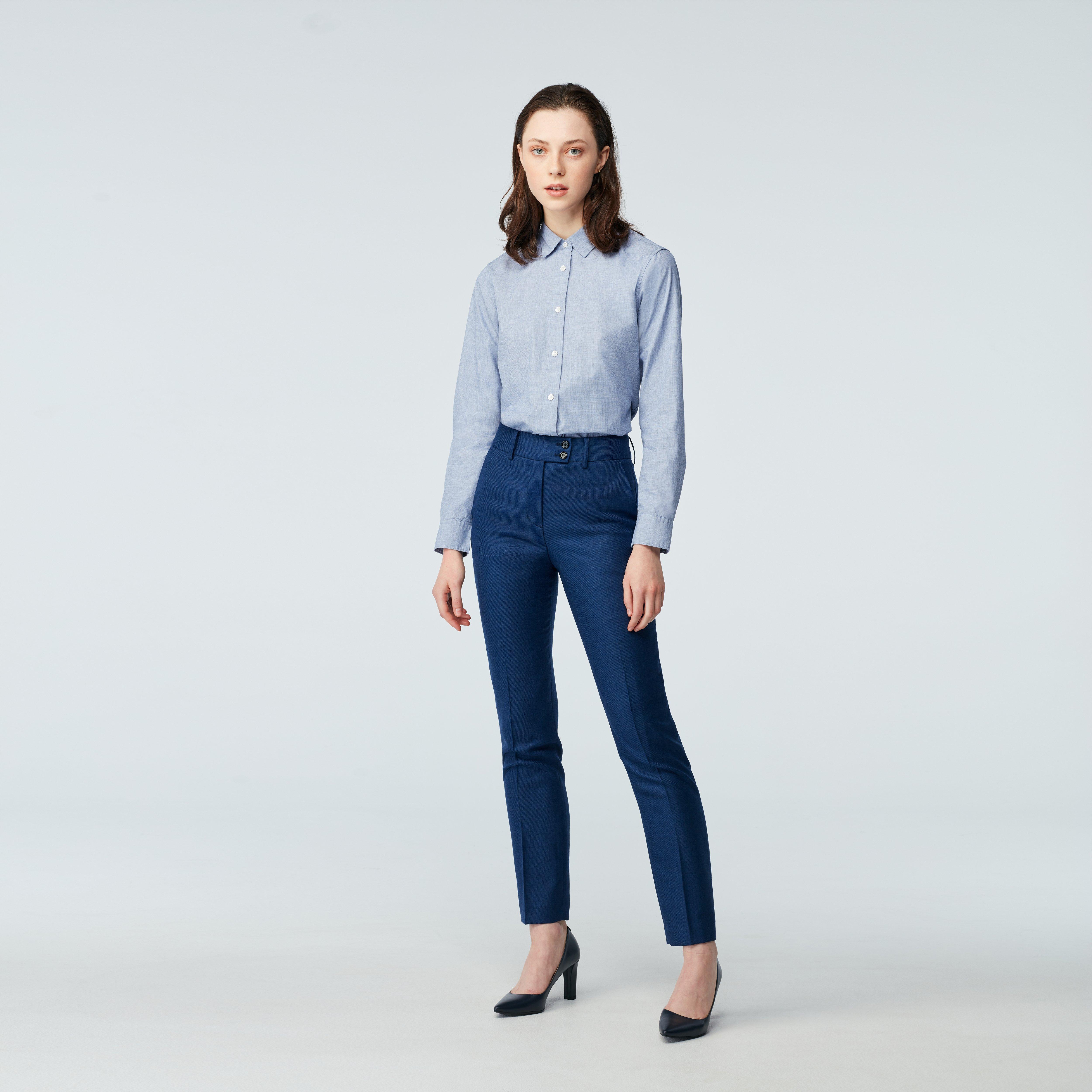 Custom Pants Made For You - Durham Navy Pants Women | INDOCHINO