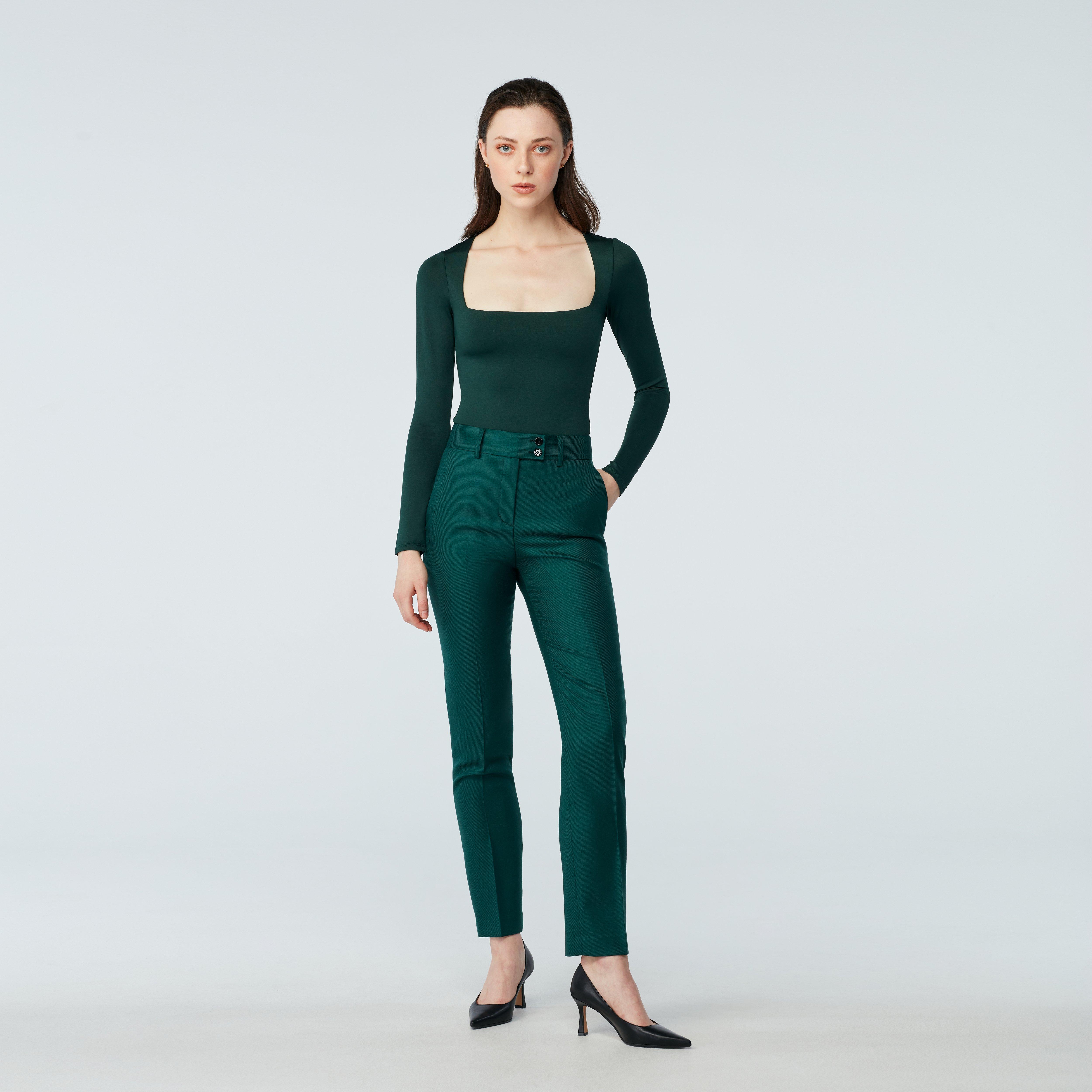 Custom Pants Made For You - Durham Hunter Green Pants Women | INDOCHINO