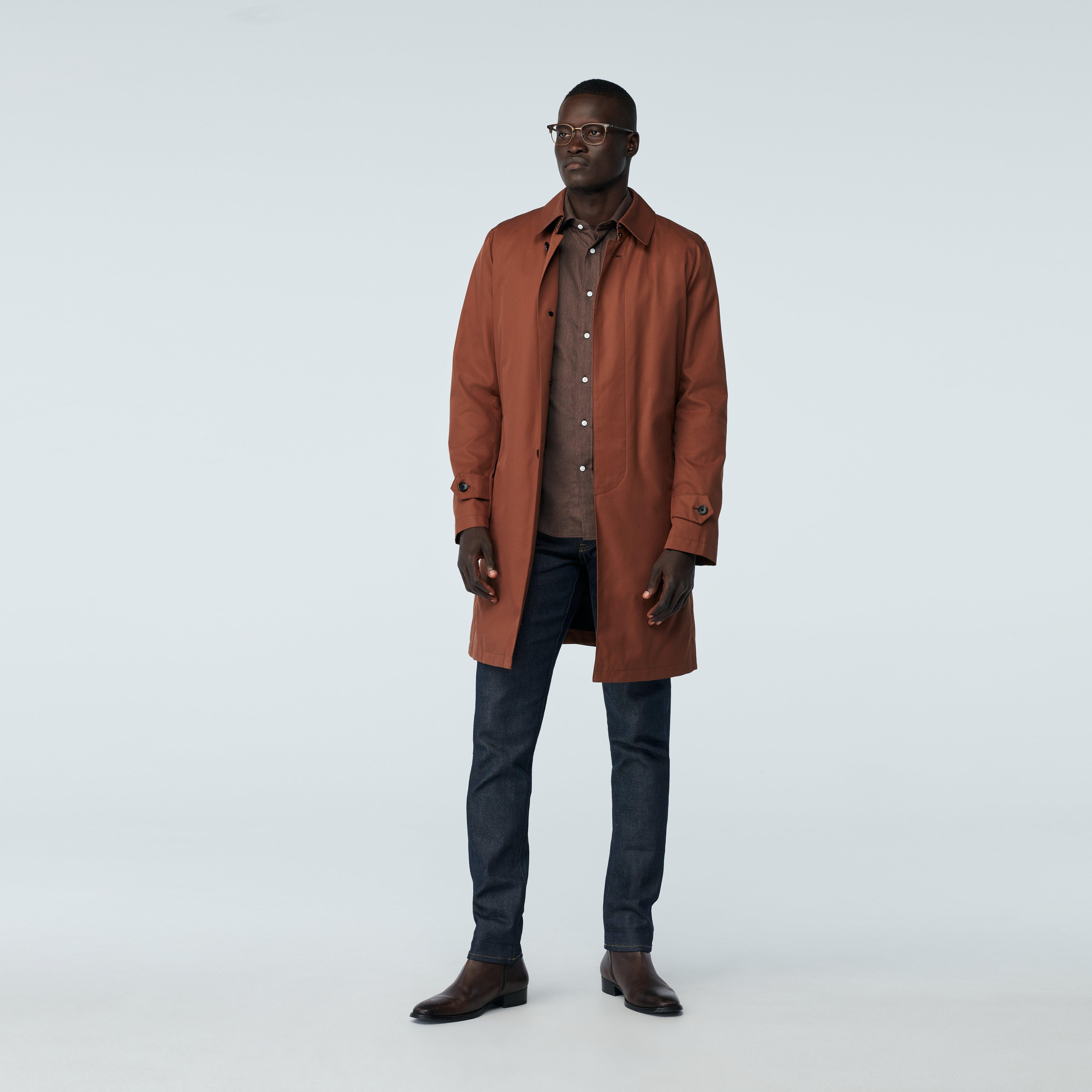 Men's Custom Trench Coats - Highcliffe Brown Mac Coat with Detachable ...