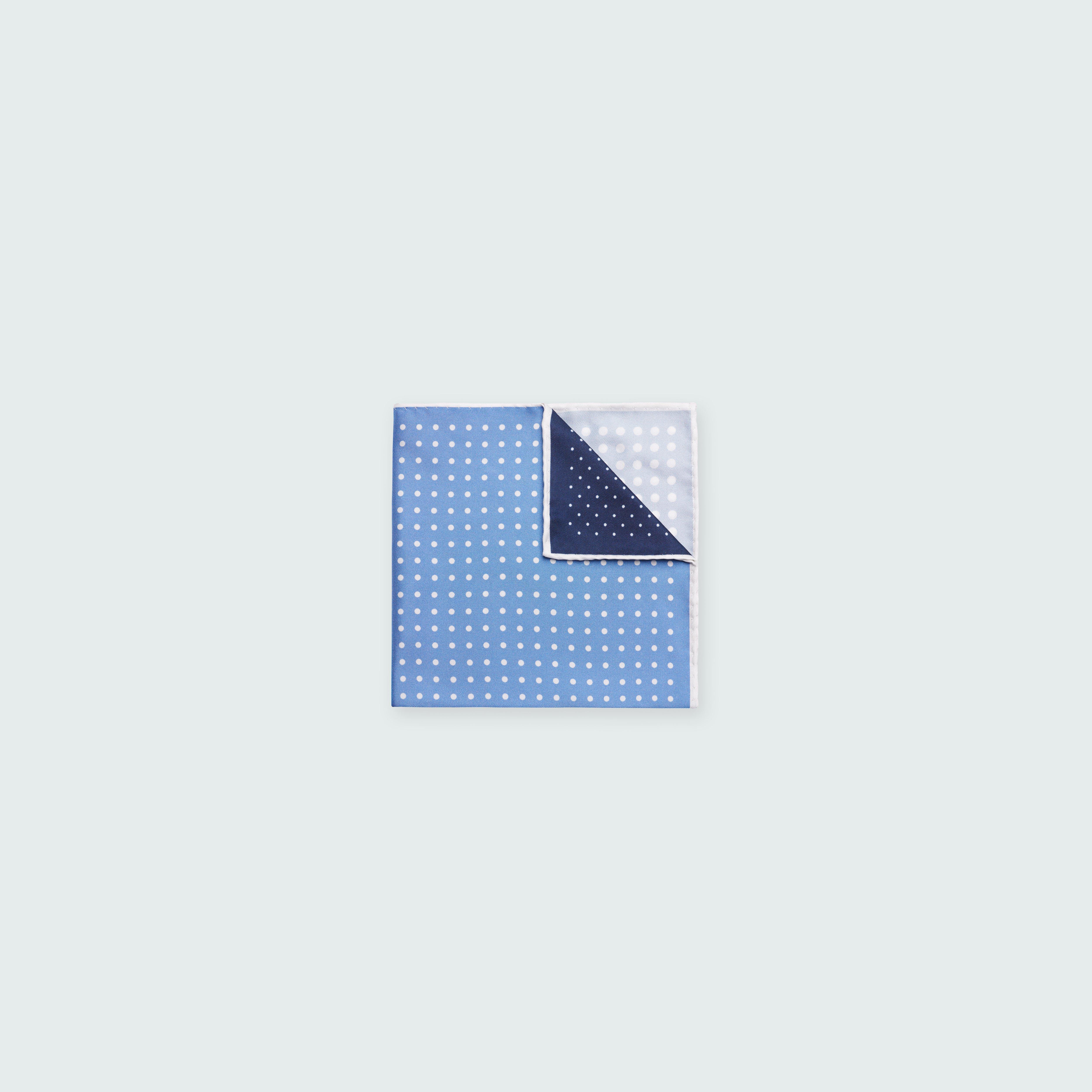 Blue Four Square Silk Pocket Square