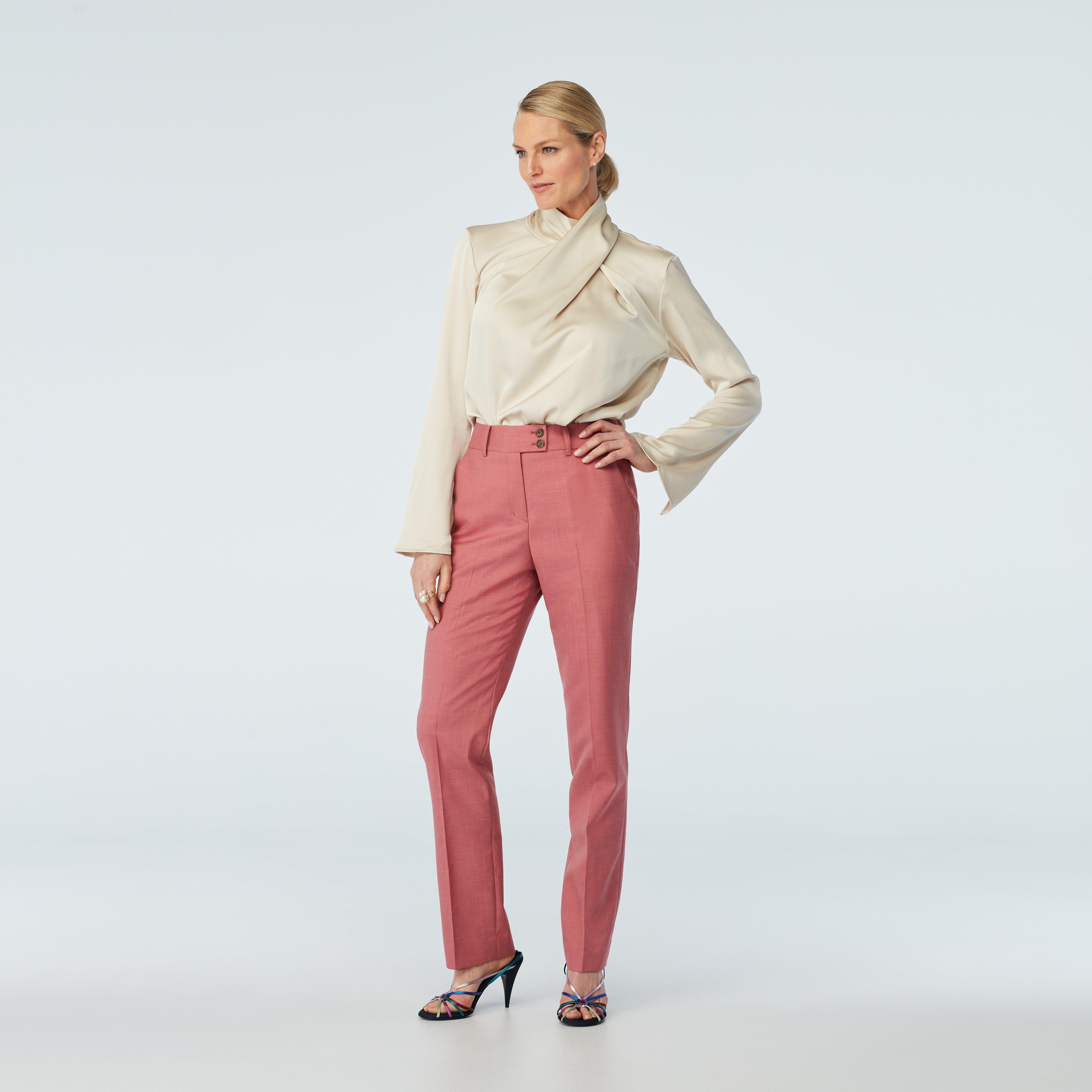 Women's Custom Pants - Stockport Wool Linen Dusty Rose Pants Women ...