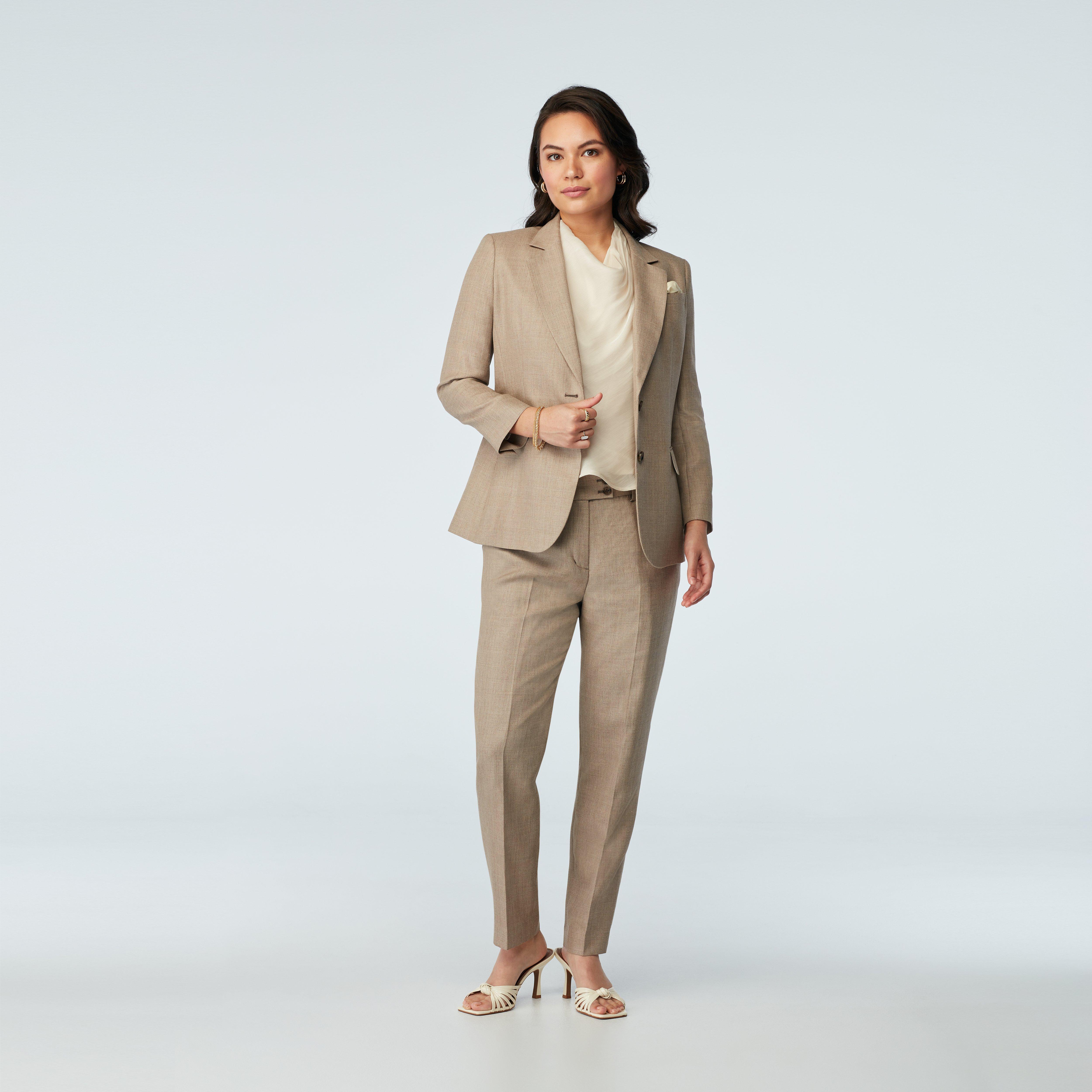 Women's Custom Suits - Outwell Dobby Sand Suit Women | INDOCHINO