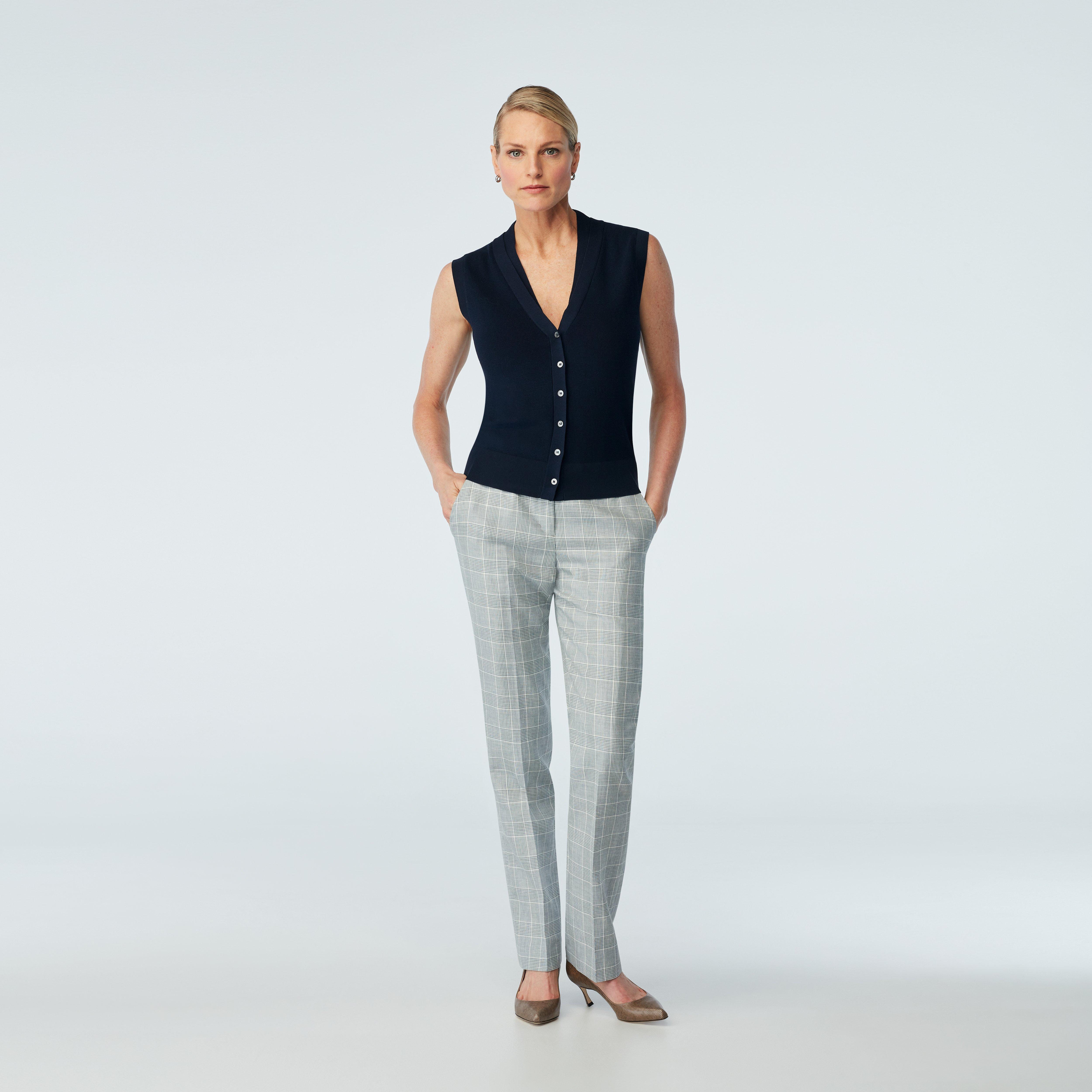Women's Custom Pants - Outwell Plaid Stone Blue Pants Women | INDOCHINO