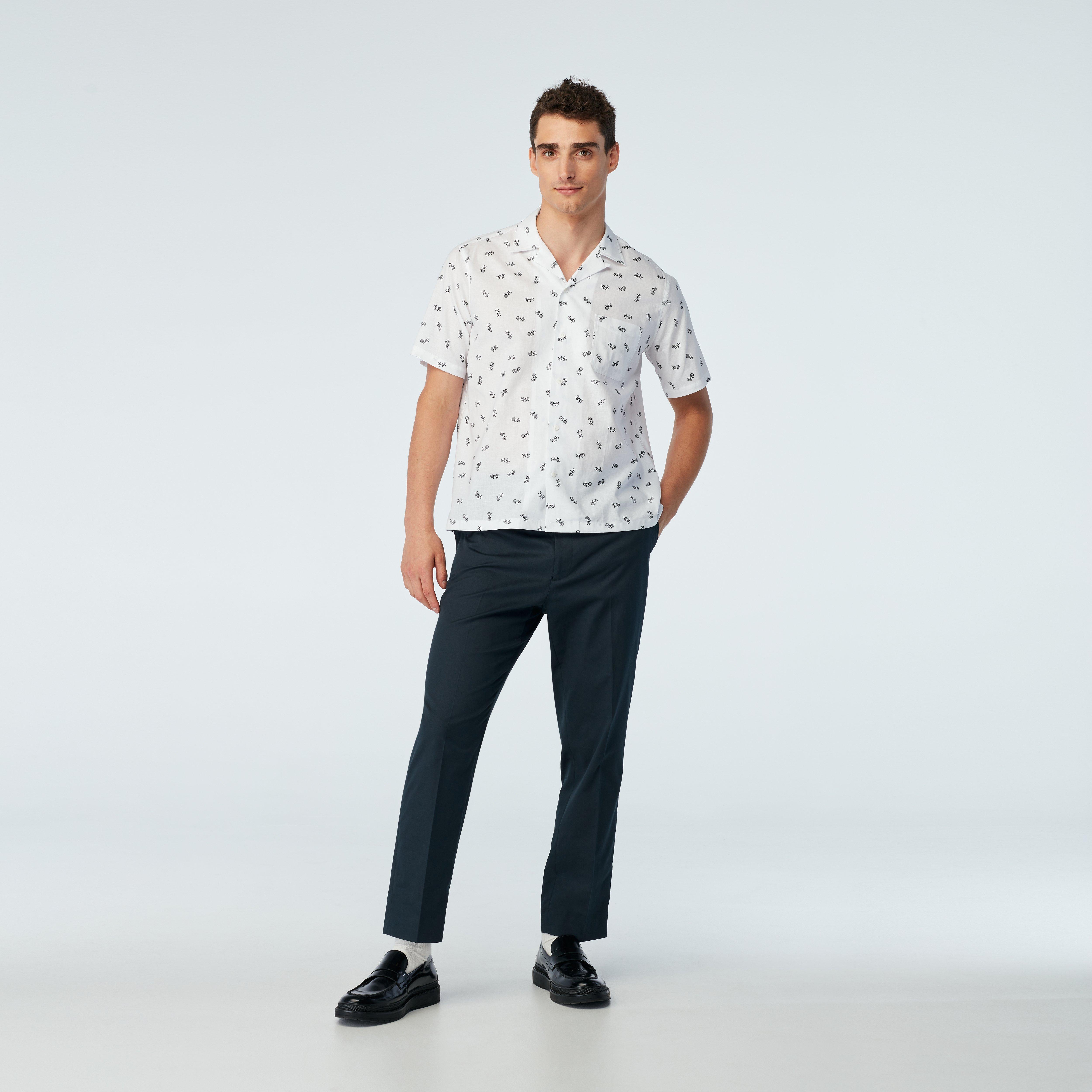 Men's Camp Shirts - Otham Bicycle Print Camp Shirt | INDOCHINO