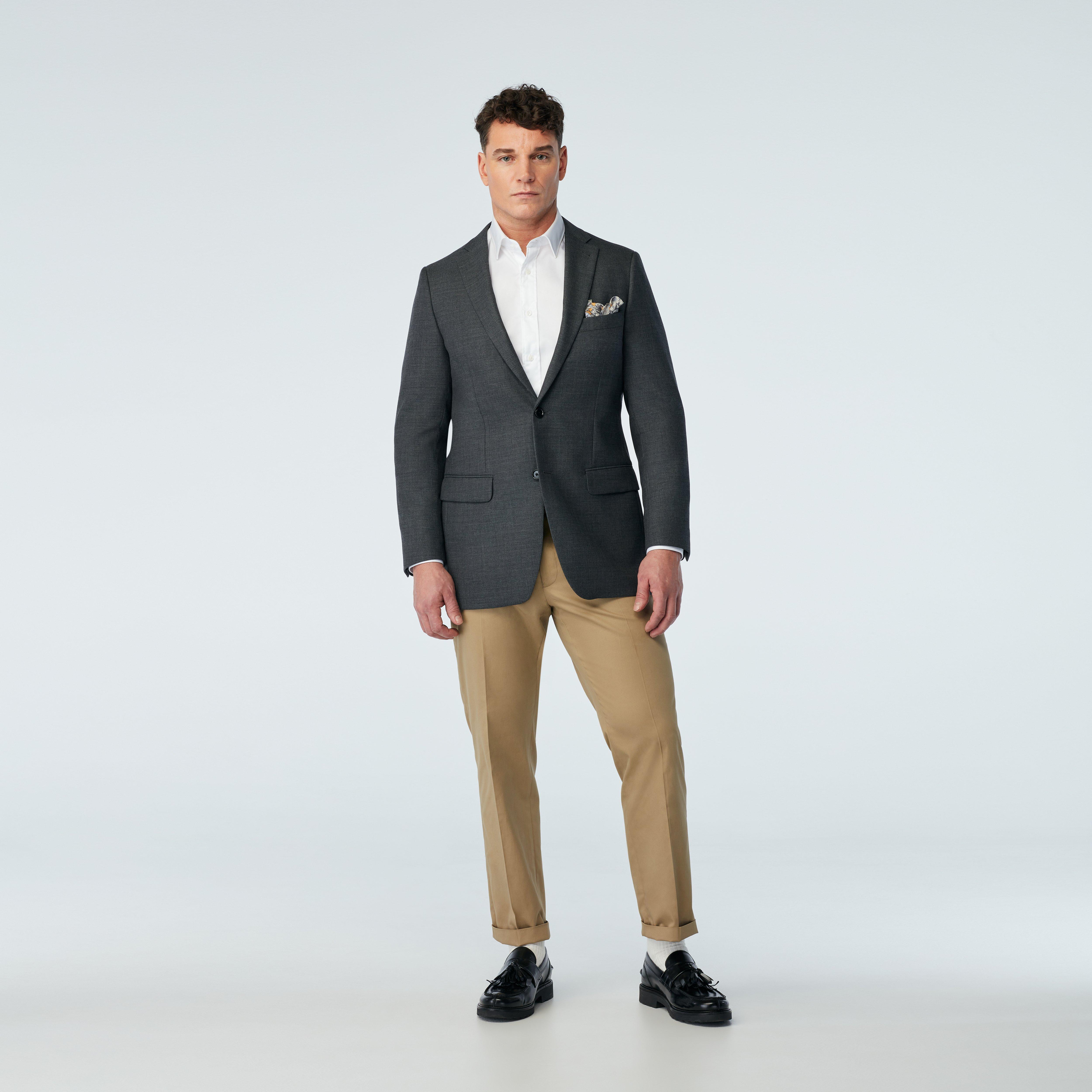 Men's Custom Blazers - Hatton Twill Gray Blazer | INDOCHINO