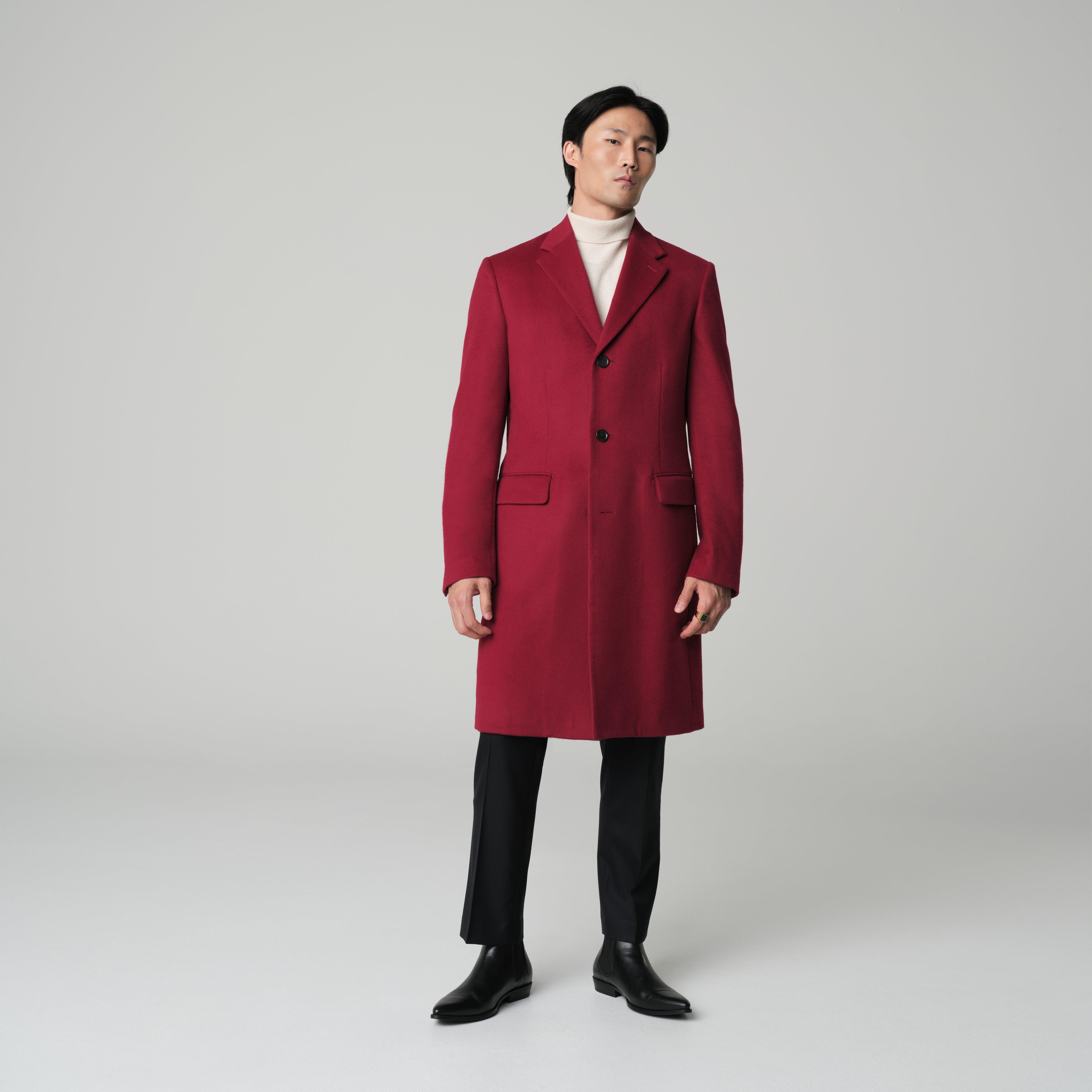 Men's Custom Overcoats - Heartford Red Overcoat | INDOCHINO