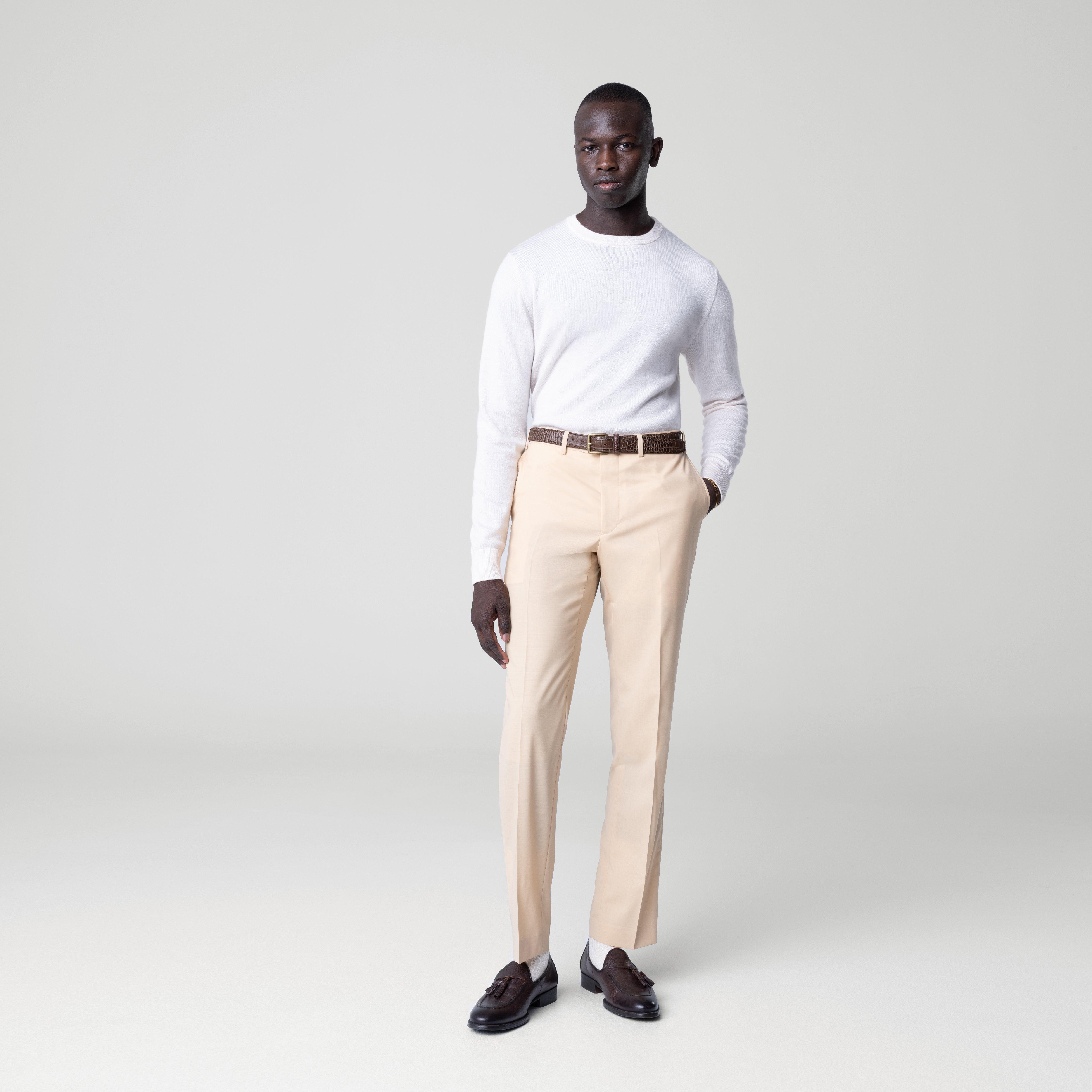 Men's Custom Pants - Howell Wool Stretch Sand Pants | INDOCHINO