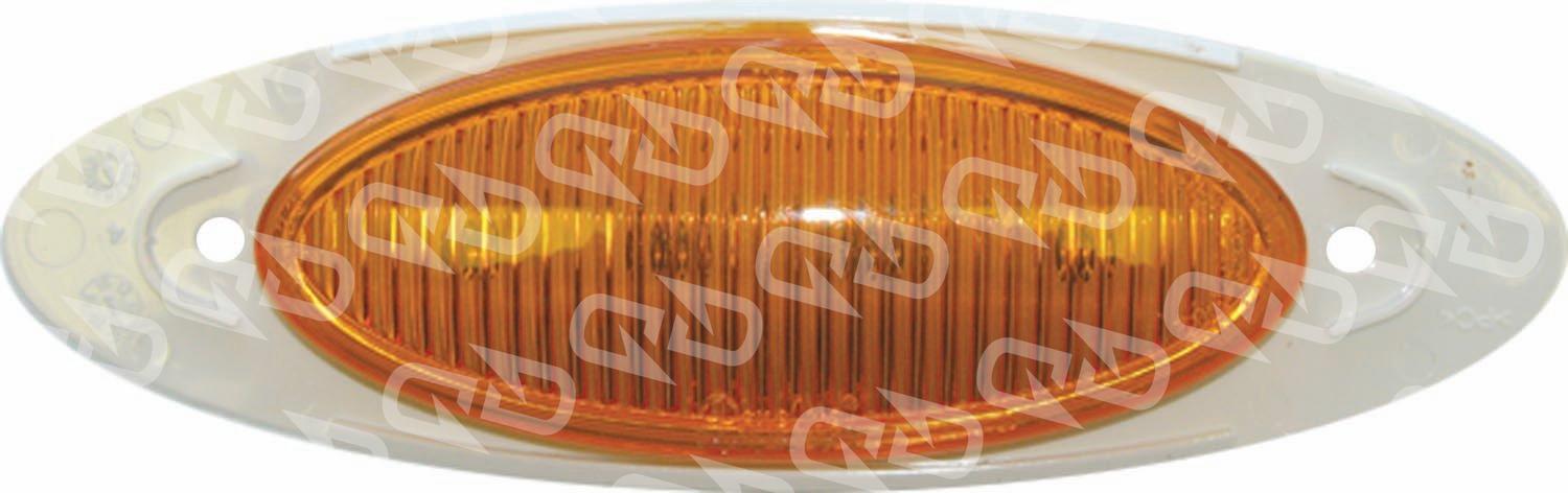 Optronics Amber Oval LED Marker/Clearance Light, M1 Series, Four Diodes ...