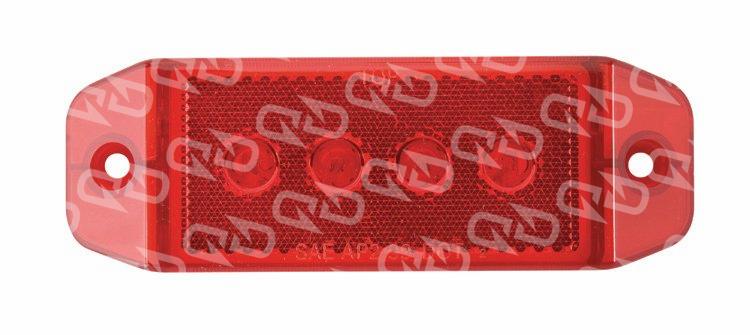 Optronics Red Marker/Clearance Light, Reflector, Surface Mount, Oblong ...