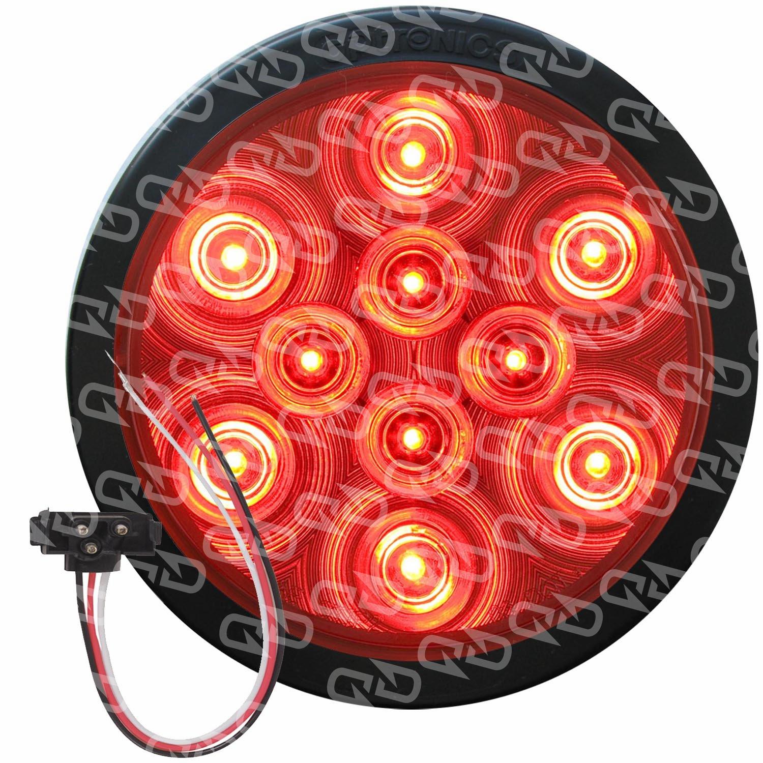 Optronics Red Round LED Stop/Turn/Tail Light Kit, 4-inch OPT STL43RKB ...