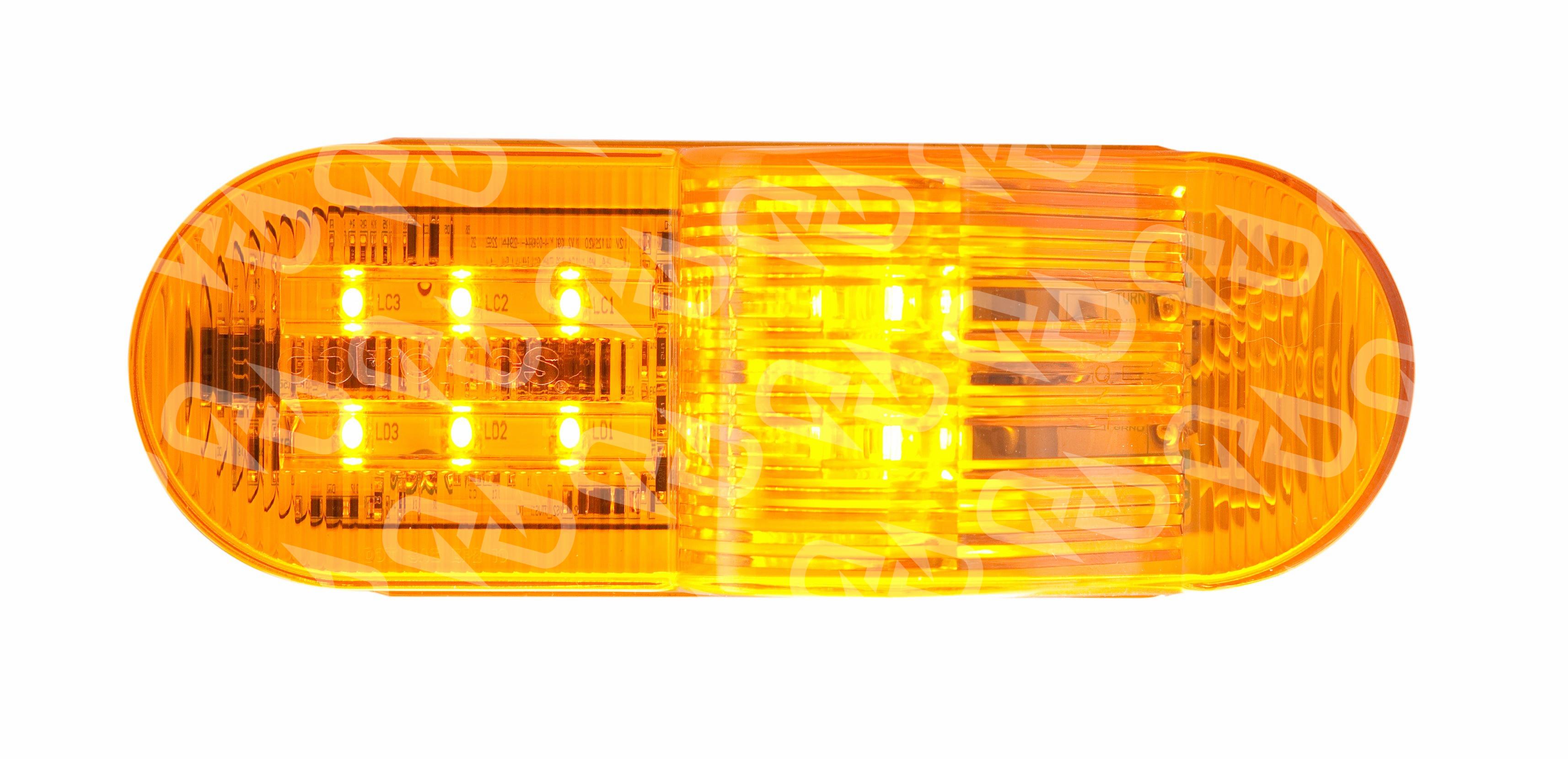 Optronics Amber Oval LED Marker/Turn Light, 6-inch, Grommet Mount ...