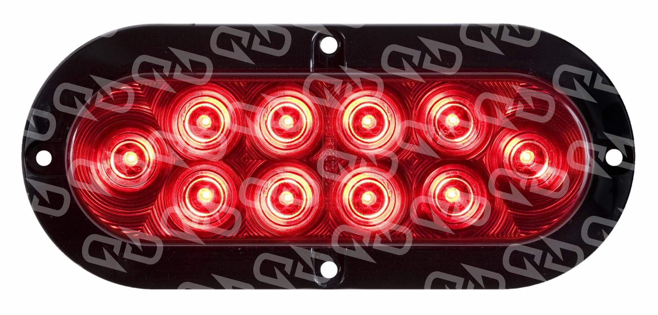 Optronics Red Oval LED Stop/Turn/Tail Light, 6-inch, Surface/Flange ...